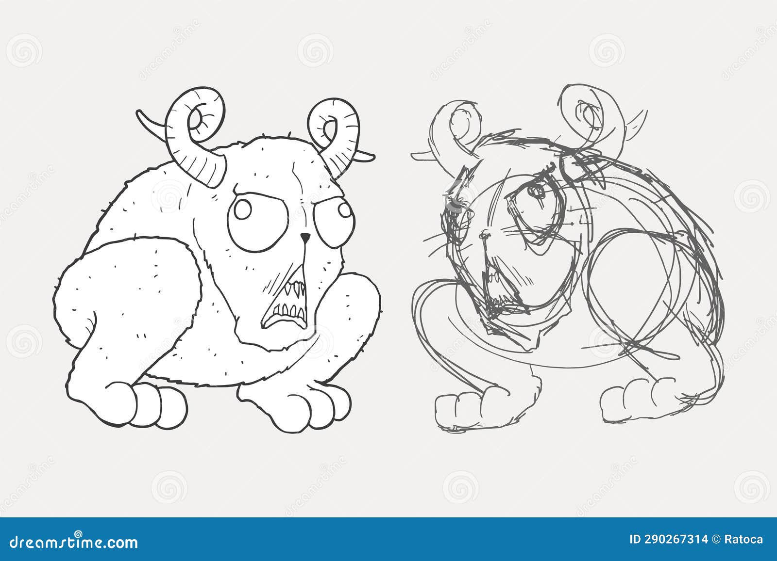 Design of angry creature stock vector. Illustration of vector - 290267314