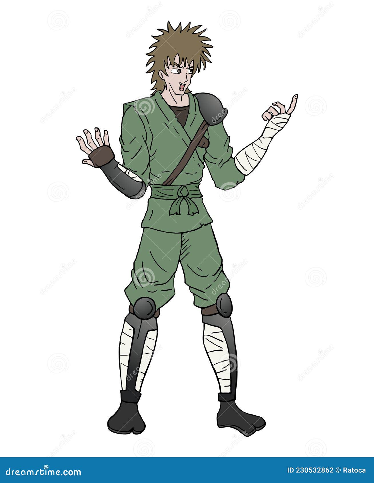 Design of Angry Warrior Talking Stock Vector - Illustration of strong ...