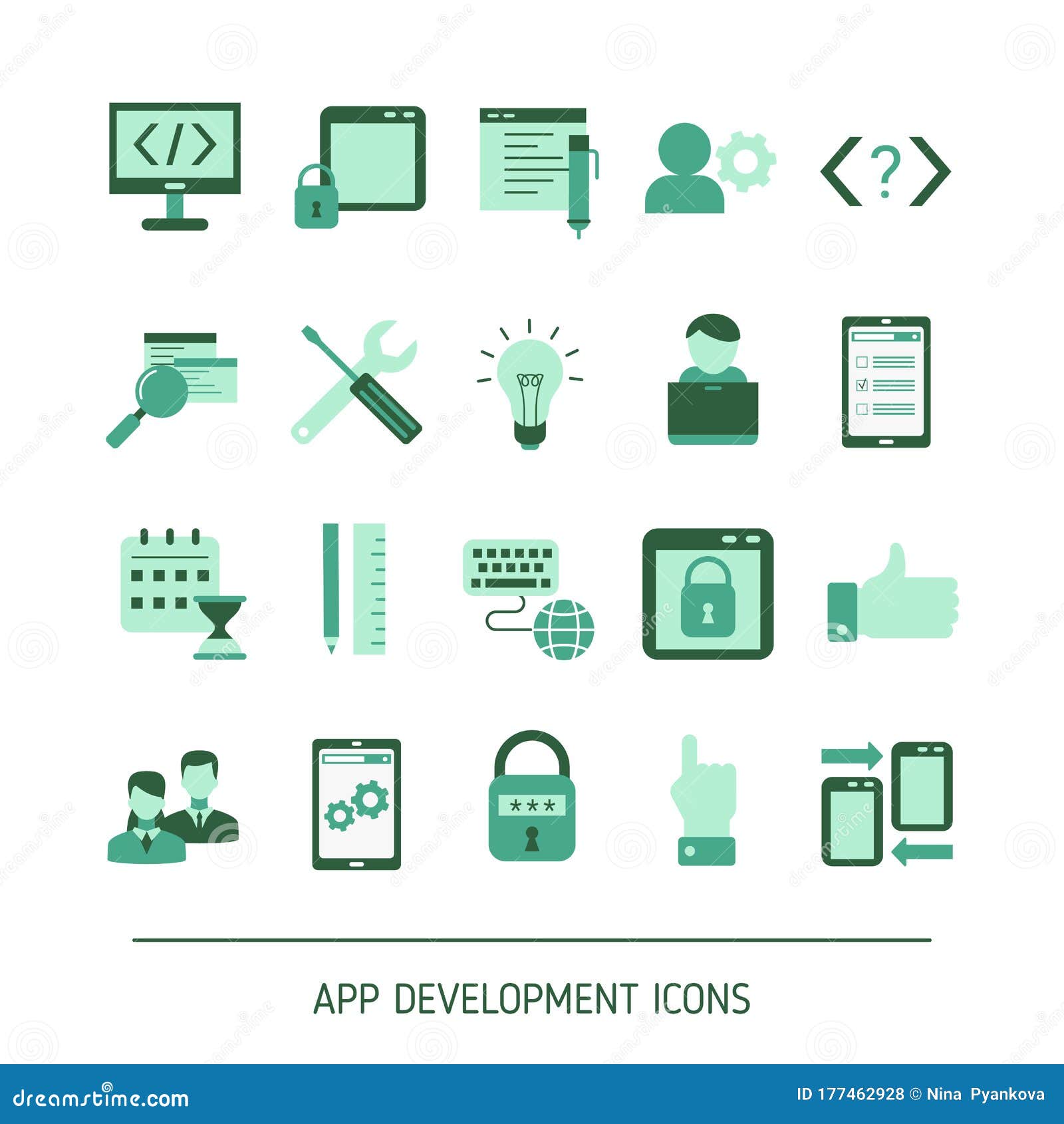 Design and App Development Icons Stock Vector - Illustration of concept ...