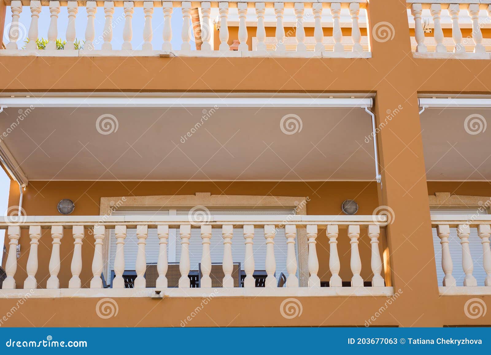 Design, Architecture and Exterior Concept - Long Balcony Stock Image ...