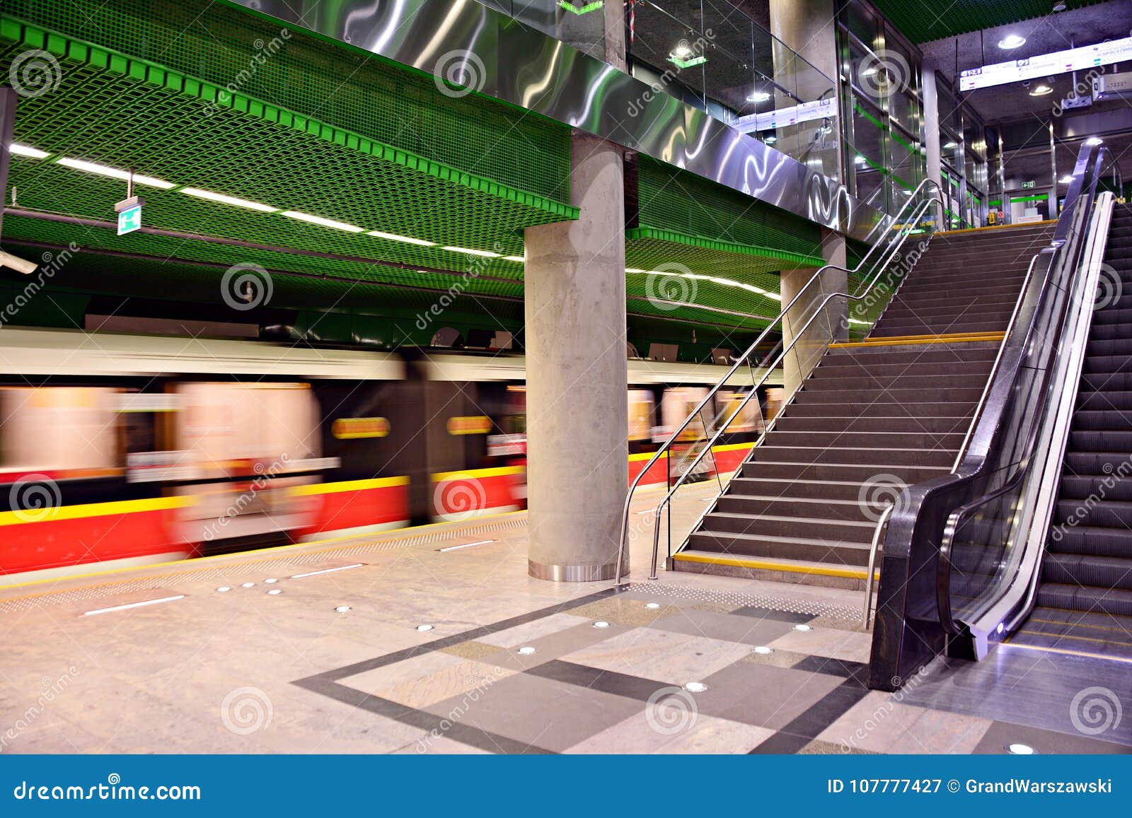 Modern metro station stock image. Image of railroad - 107777427