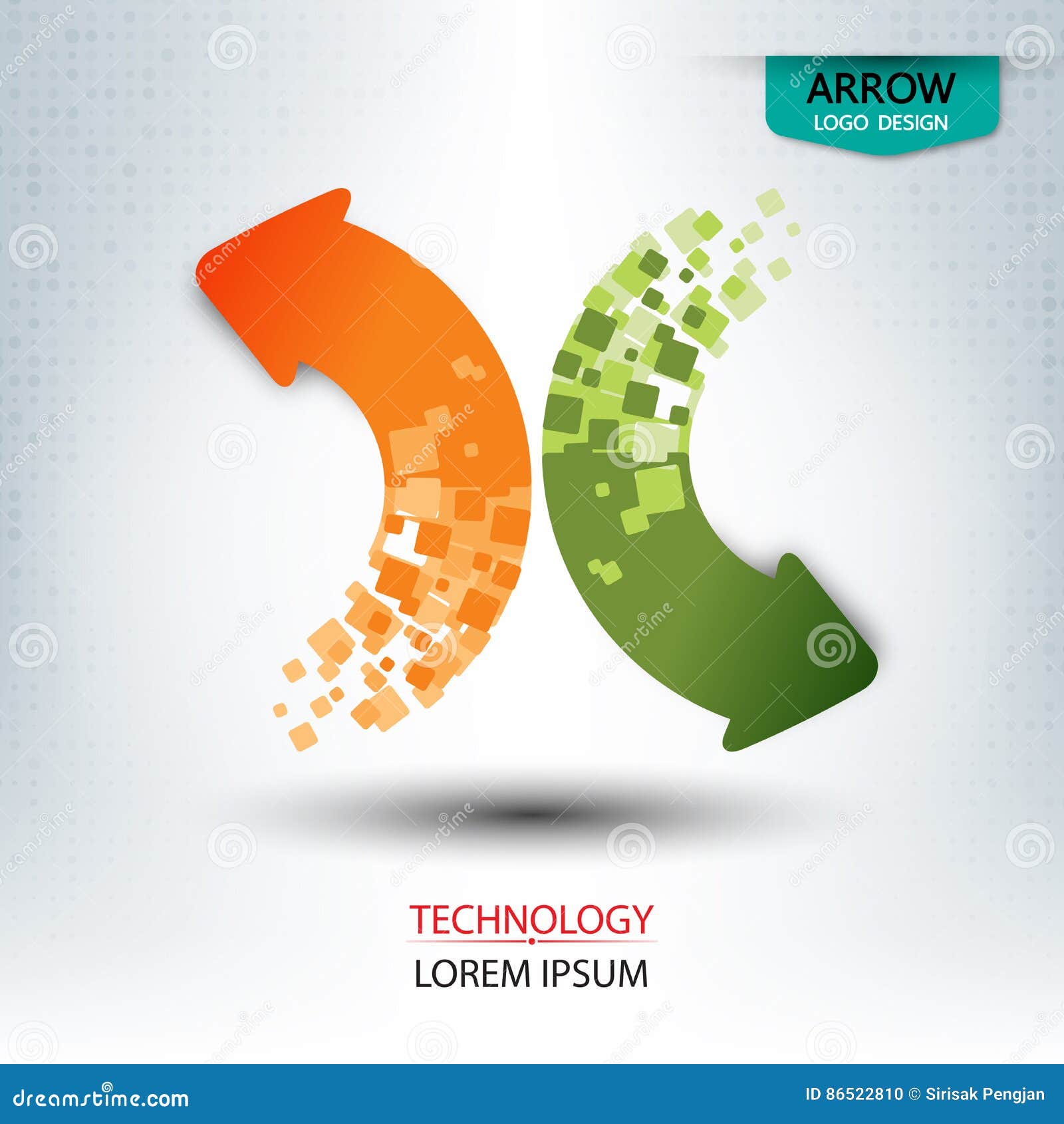 Design Arrow Digital Logo Template Stock Illustration - Illustration of ...