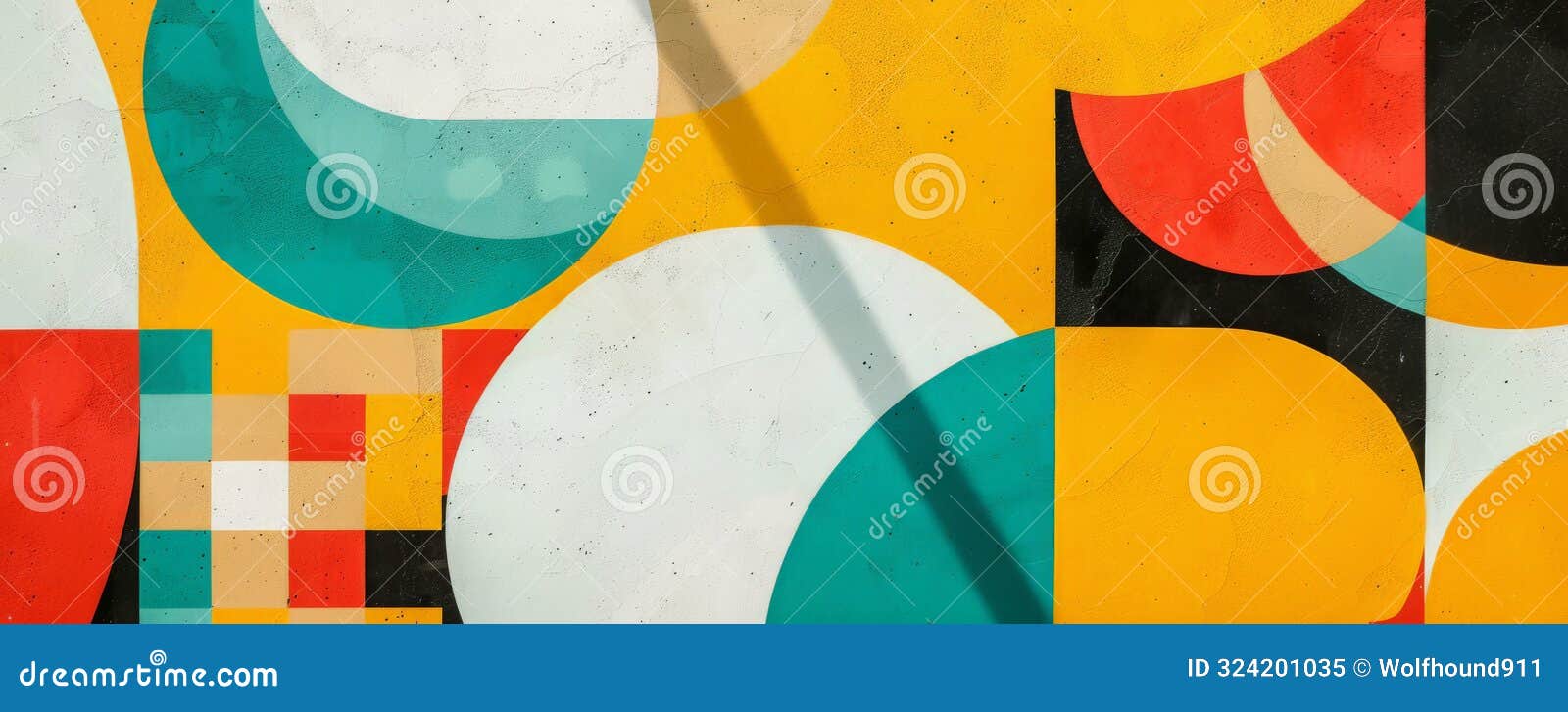 Design Art Background with a Retro-inspired Geometric Pattern in Bold ...