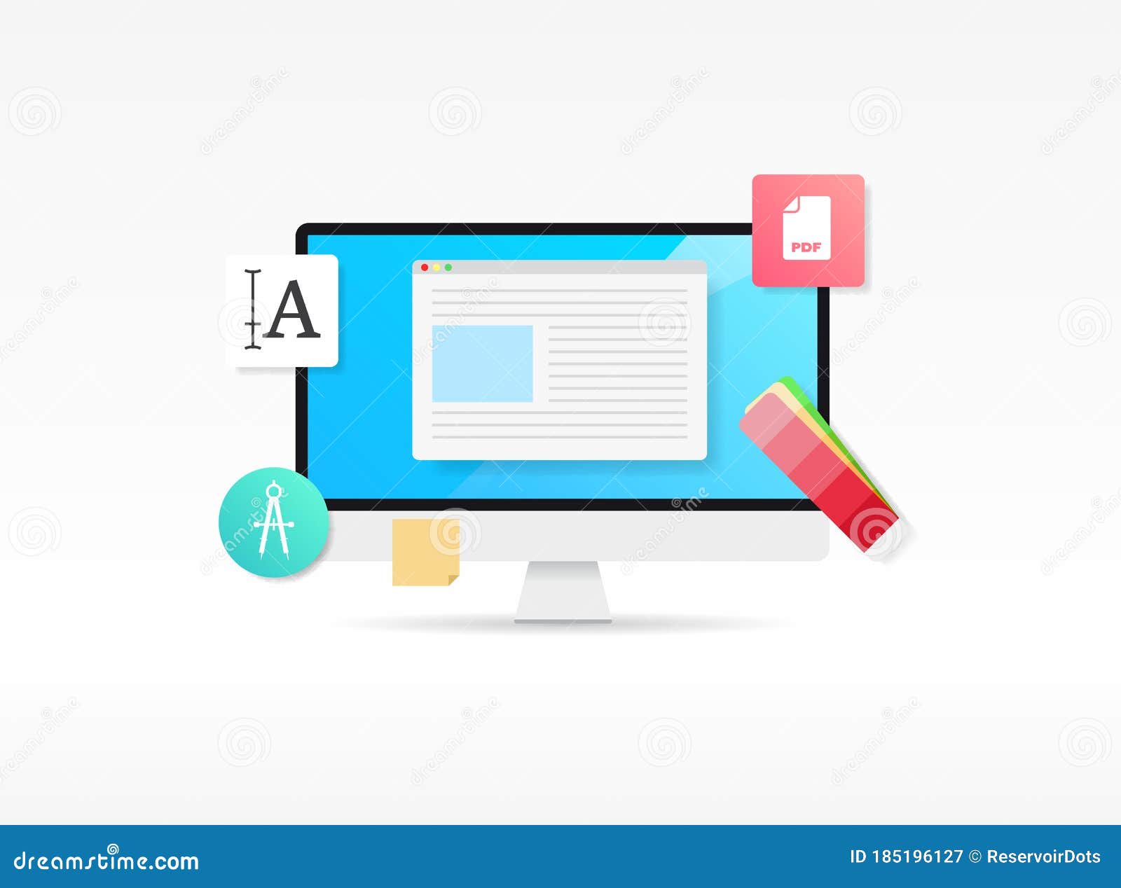 Design Art Computer Desktop Stock Vector - Illustration of concept ...