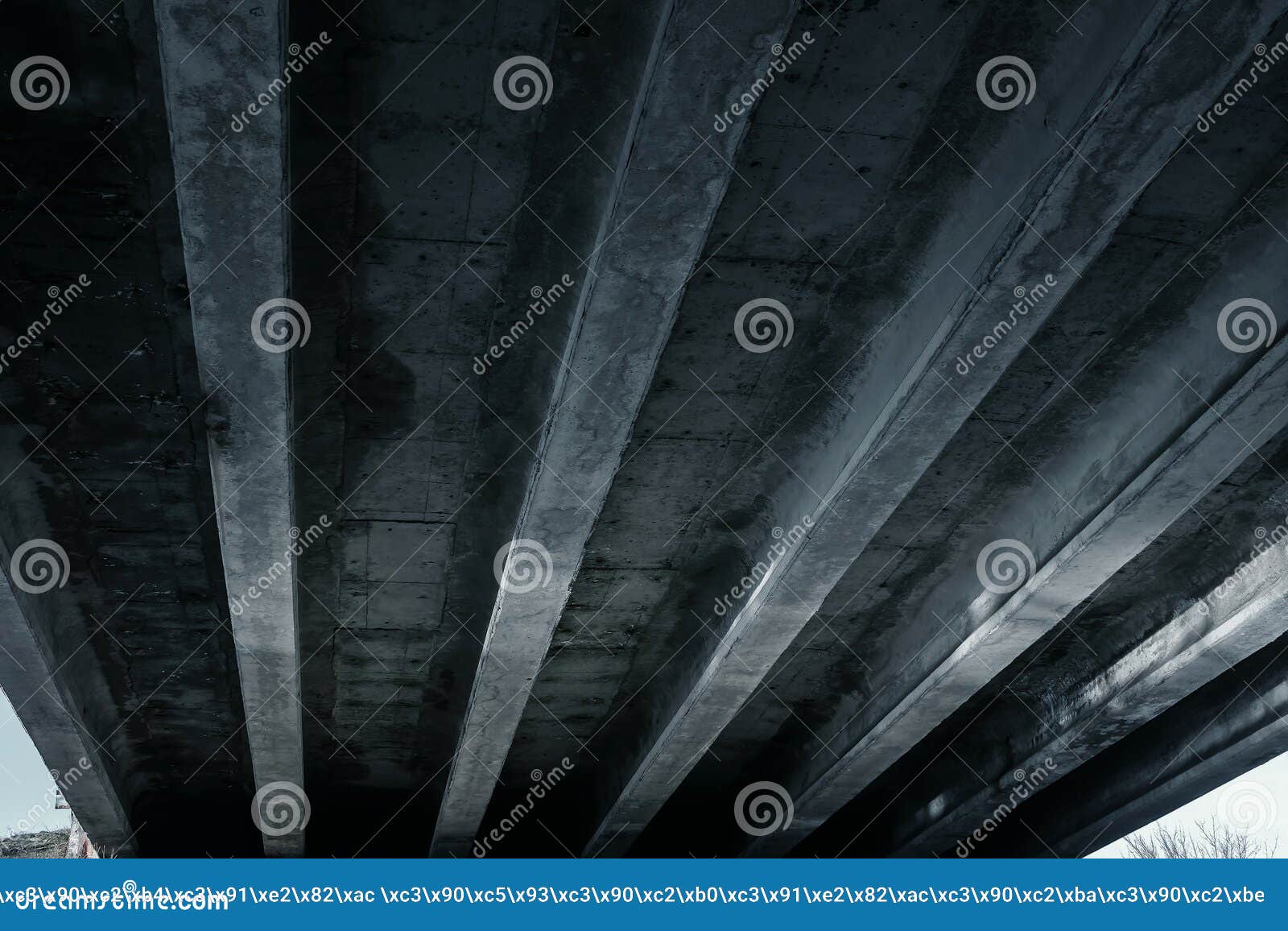 The Design of the Automobile Bridge, Overpass, View from Below Stock ...