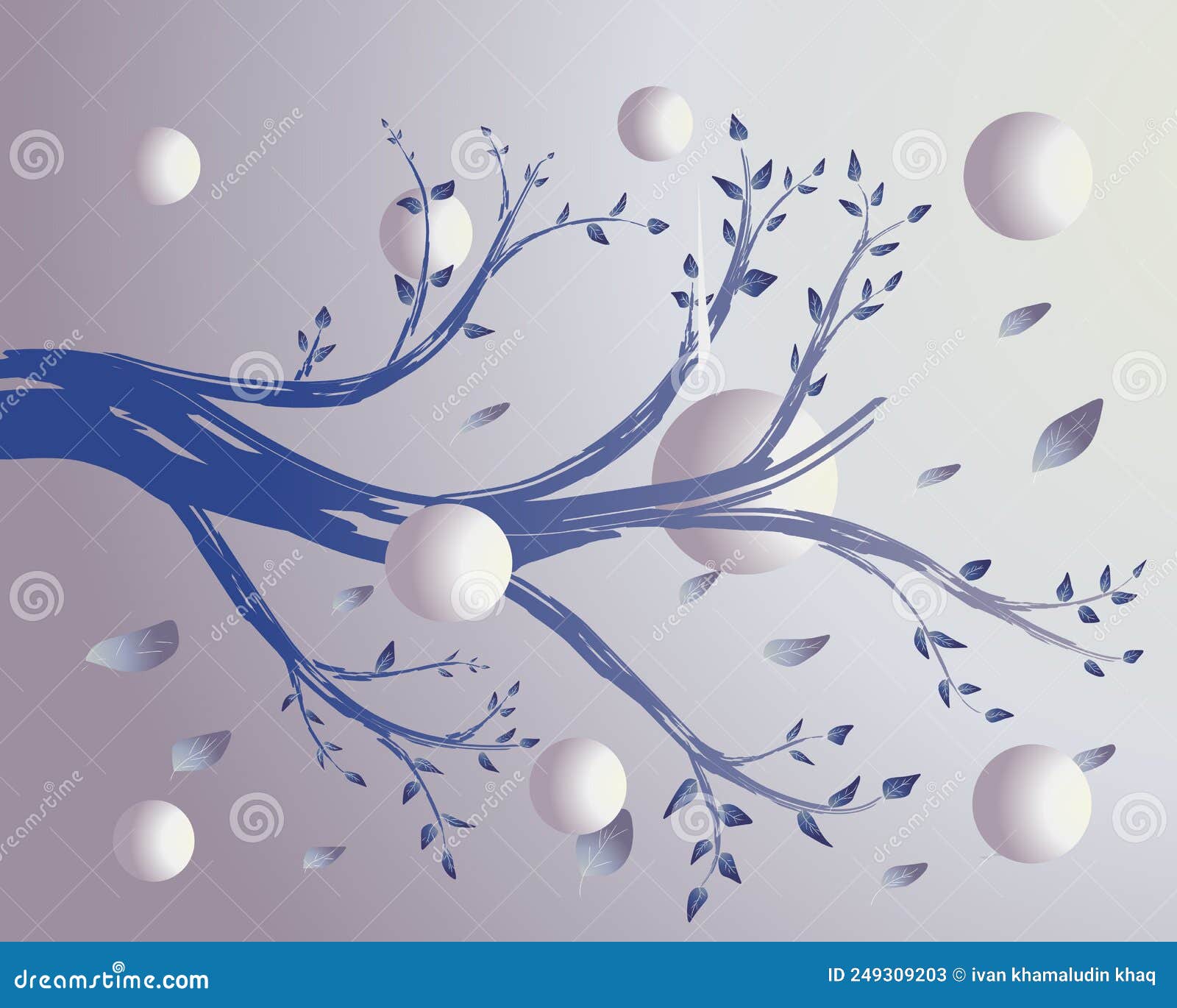 Design Background Abstract Blue Tree Stock Vector - Illustration of ...