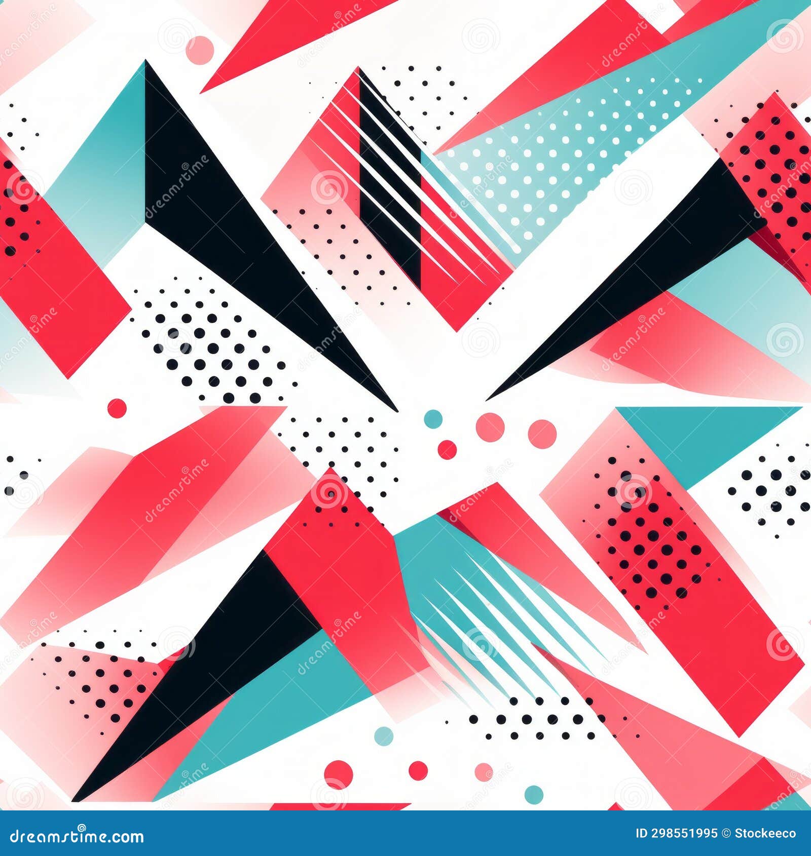 Vibrant Geometric Abstraction: Abstract Graphic Pattern in Red and ...