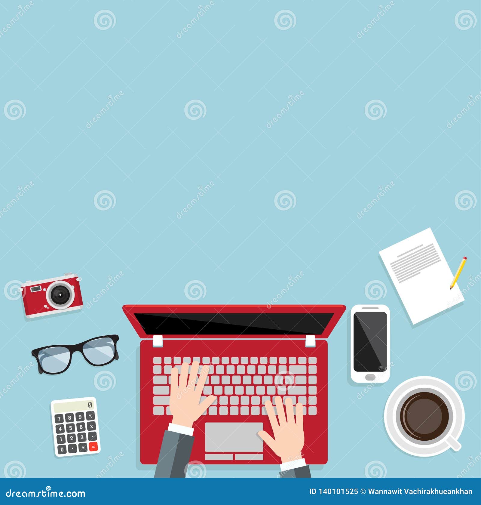 Design of Banner Businessman Using a Laptop Stock Vector - Illustration ...