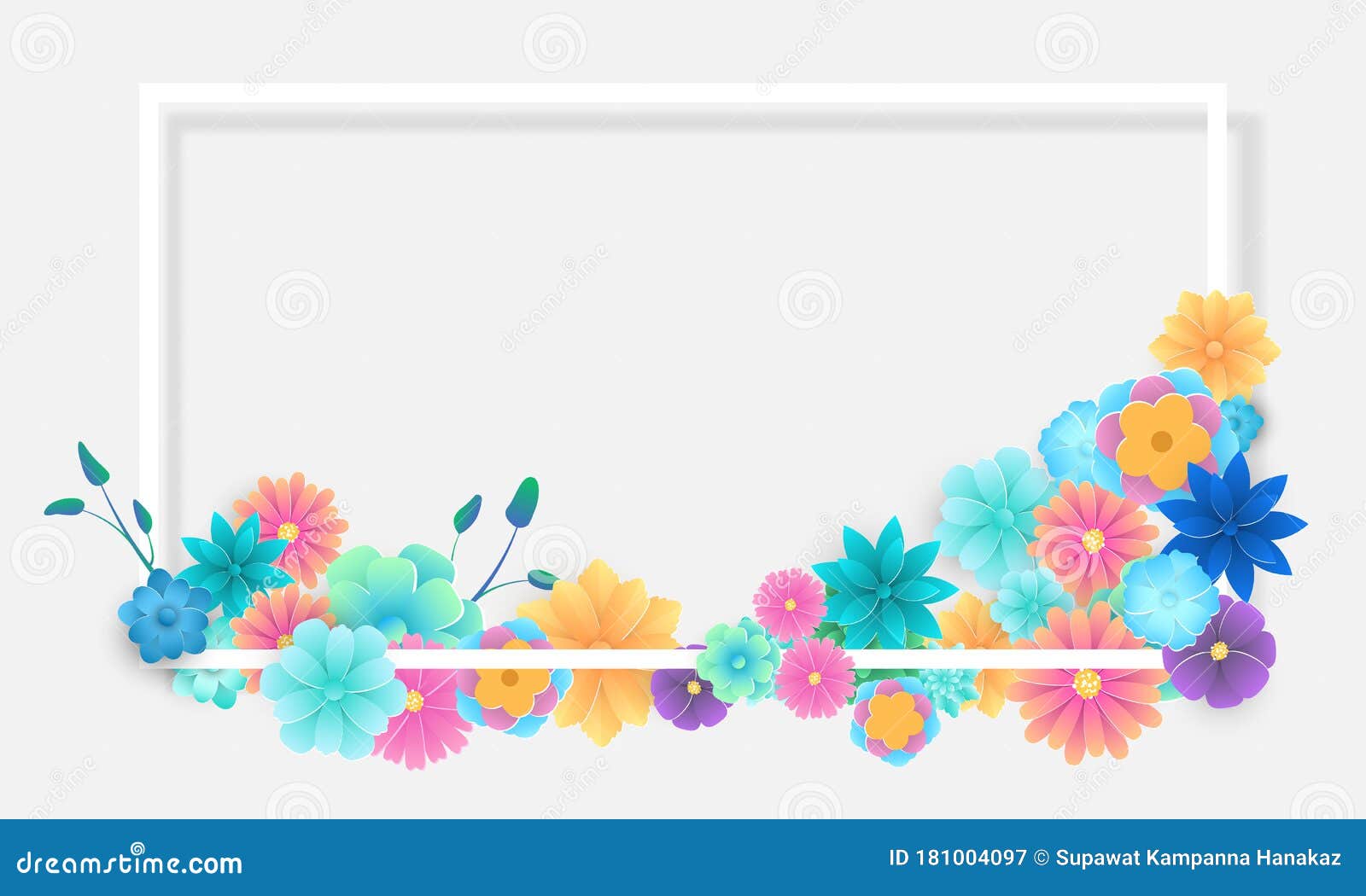 Design Banner Frame Flower Spring Background with Beautiful. Stock ...