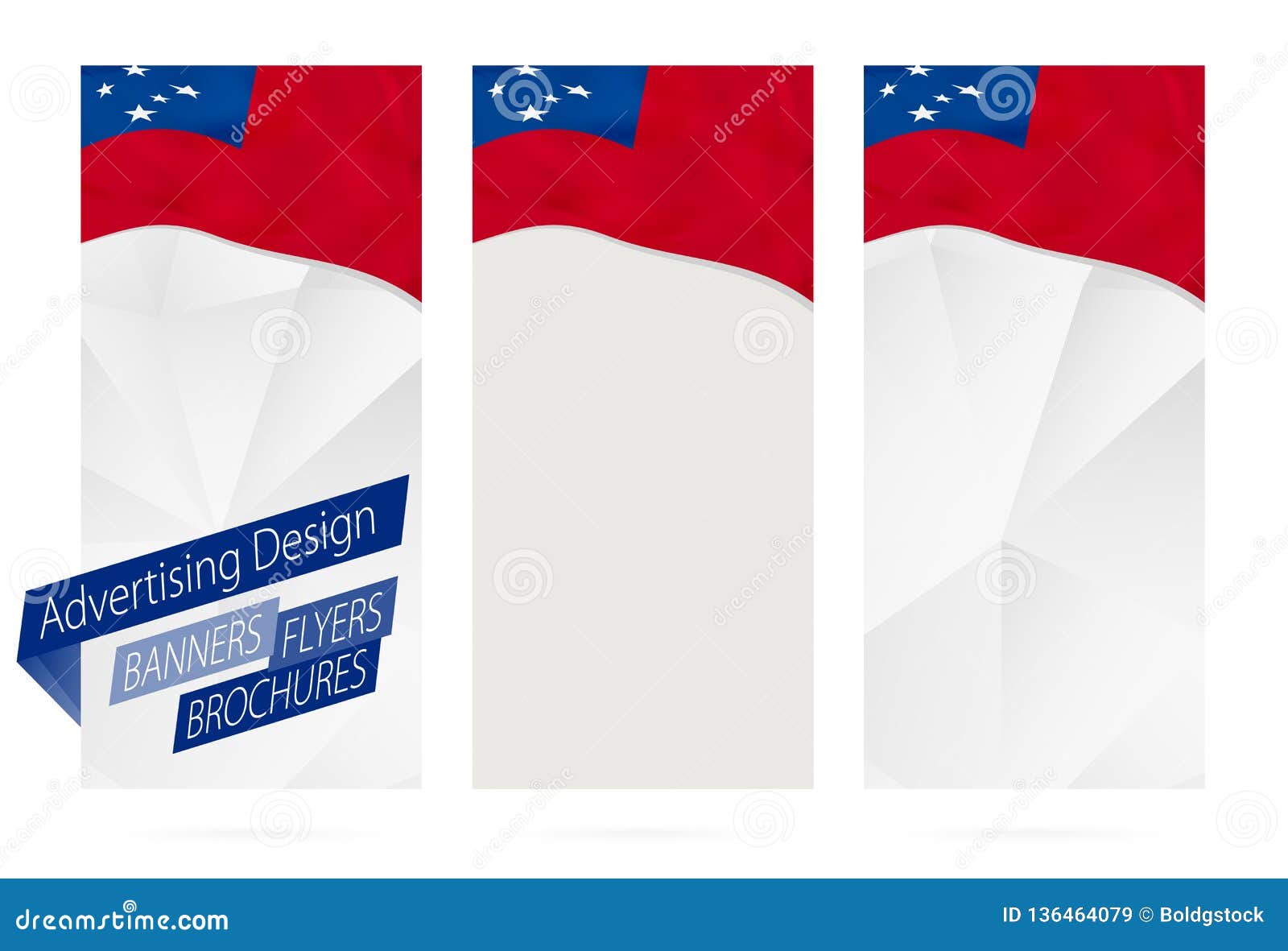 Design of Banners, Flyers, Brochures with Flag of Samoa Stock Vector ...