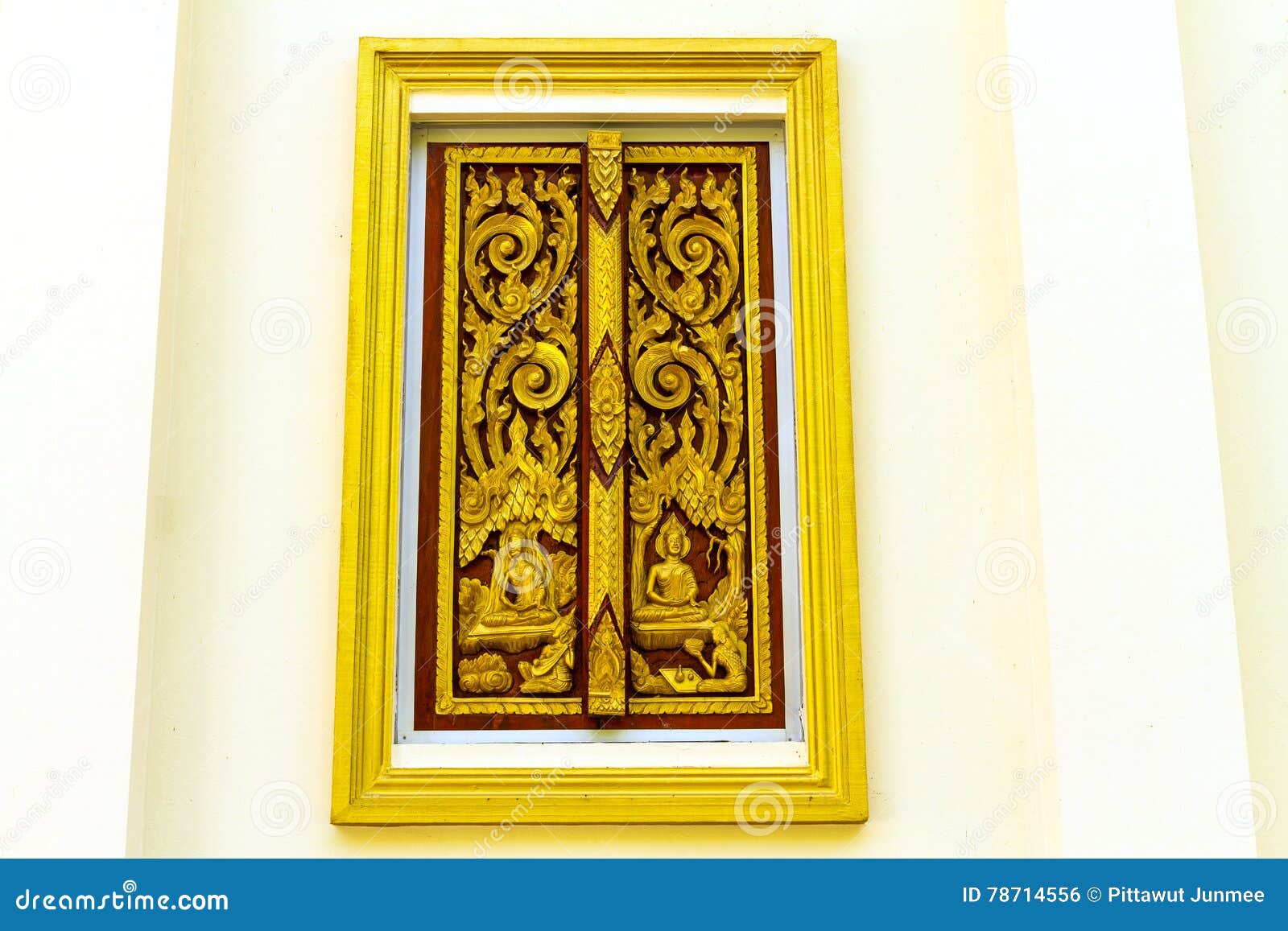Design Beautiful Thai Style Architecture Temple Window Stock Photo ...