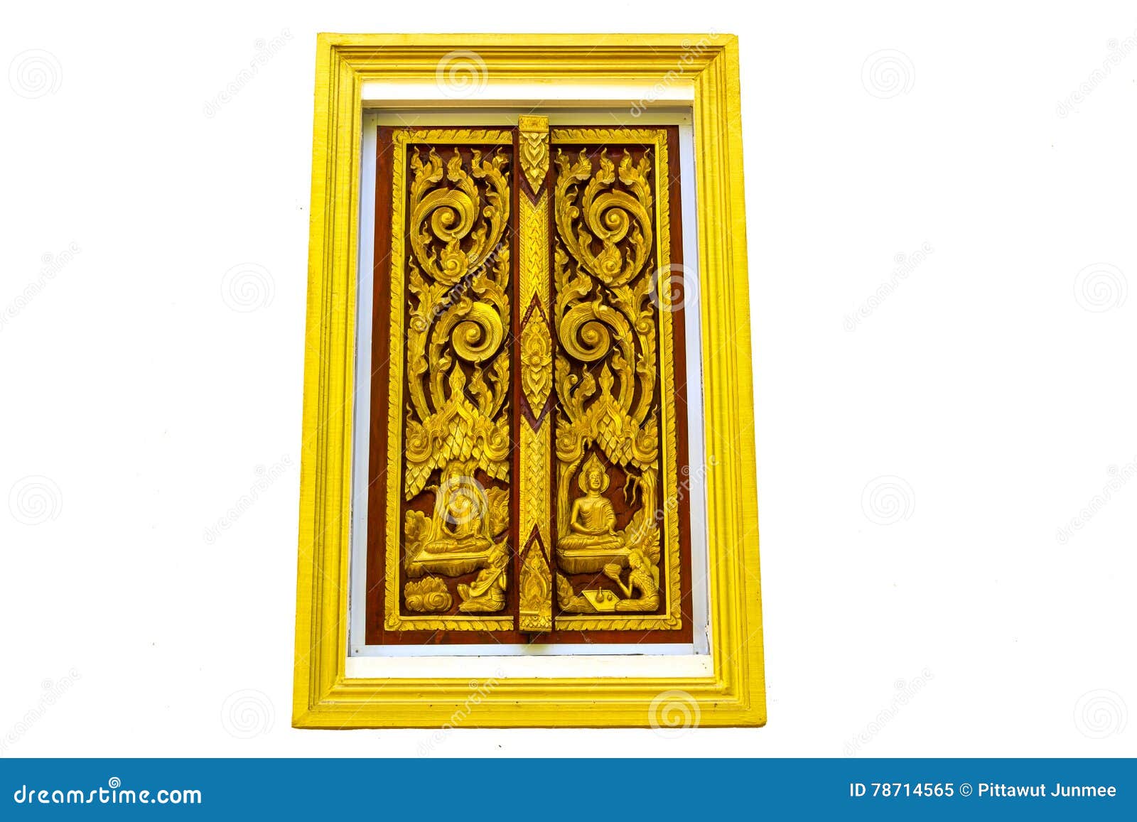 Design Beautiful Thai Style Architecture Temple Window Stock Image ...