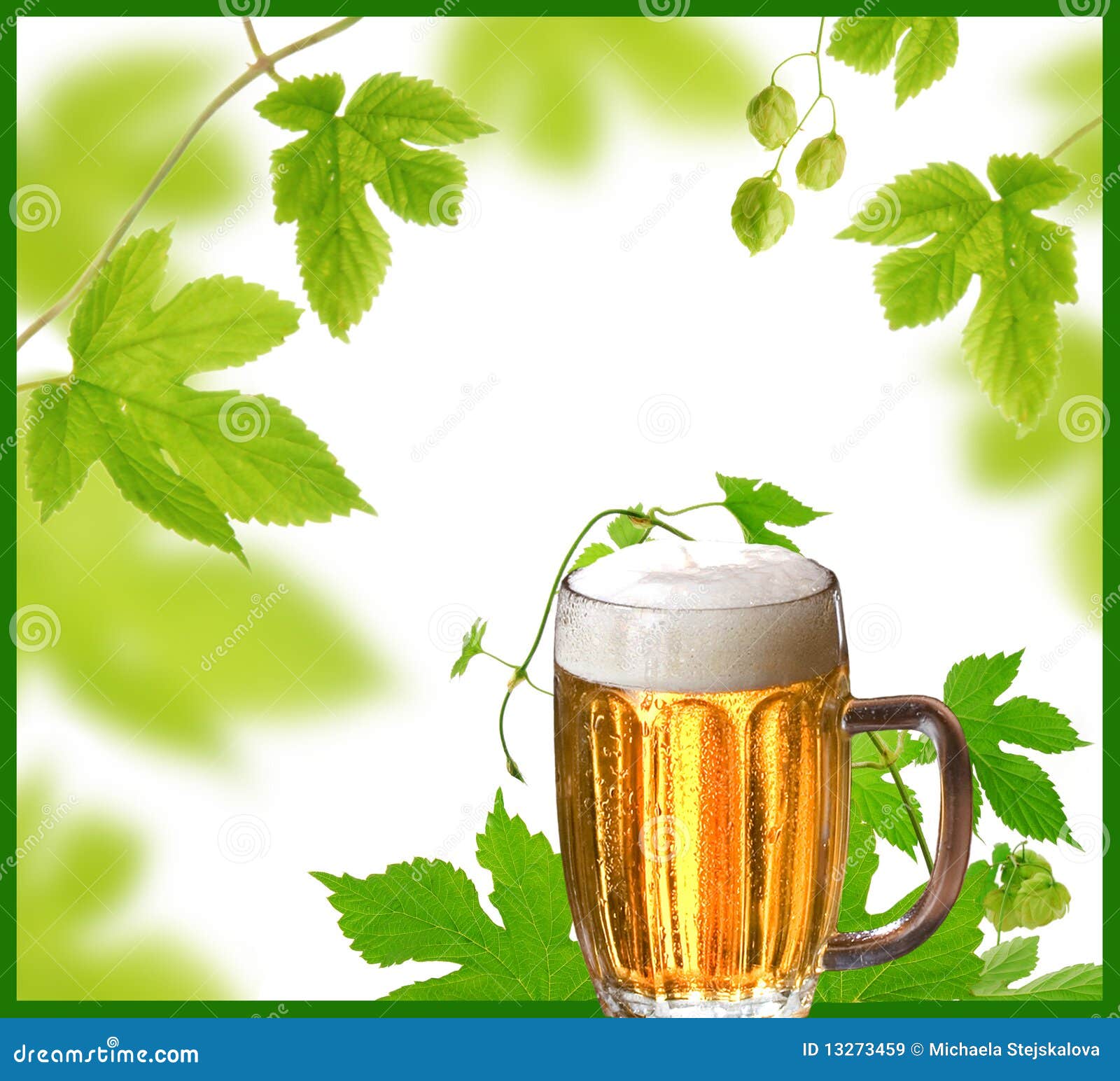 Design of beer and hops stock image. Image of decoration - 13273459