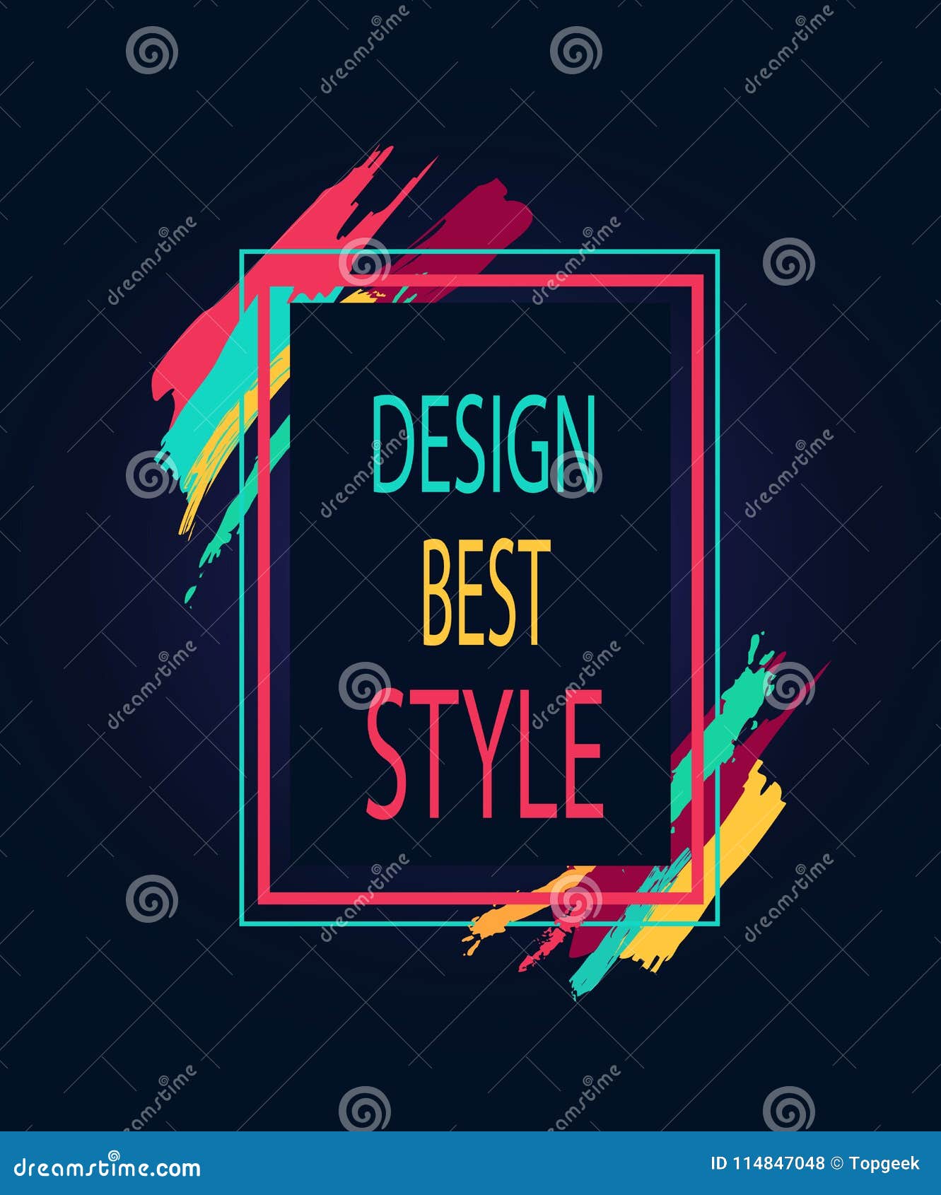 Design Best Style Rectangular Bright Border Icon Stock Vector ...
