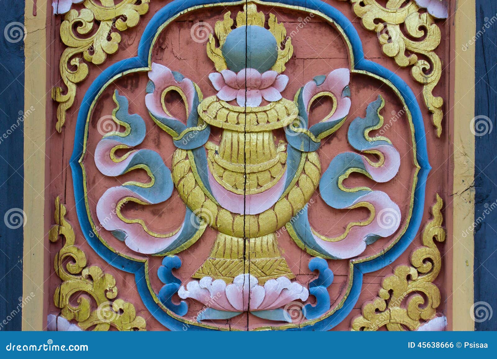 The Design of Bhutan Carving Stock Photo - Image of oriental, design ...