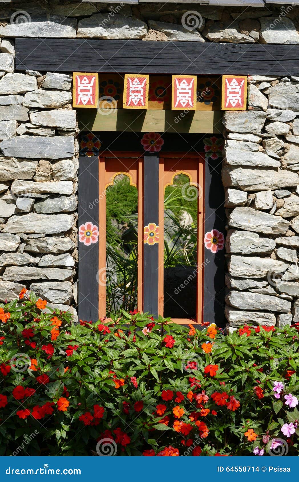 The Design of Bhutan Window Stock Photo - Image of tourism, paint: 64558714