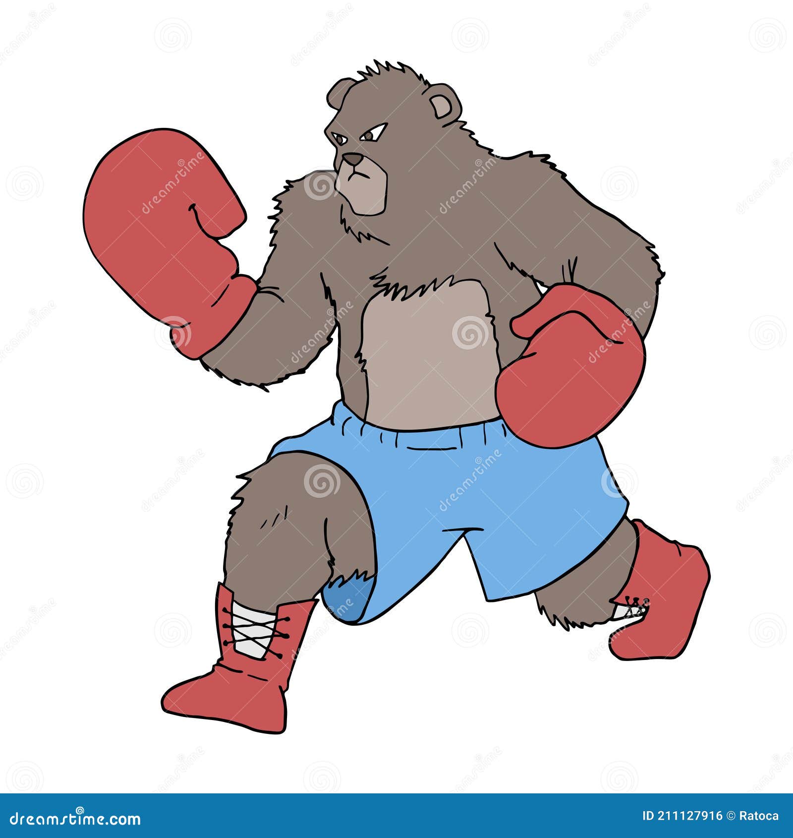 Design of big bear boxing stock vector. Illustration of character ...