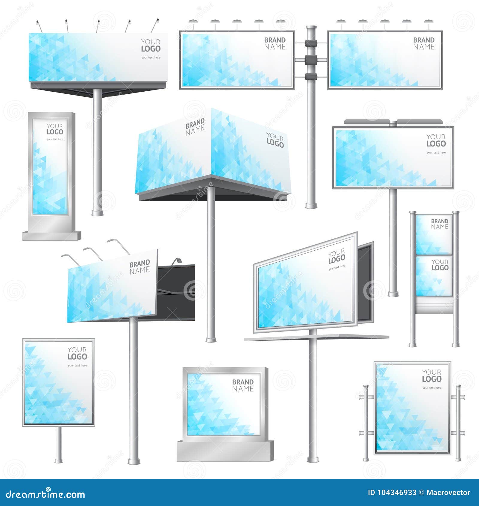 Design Billboard Mockup Set Stock Illustrations – 1,843 Design ...