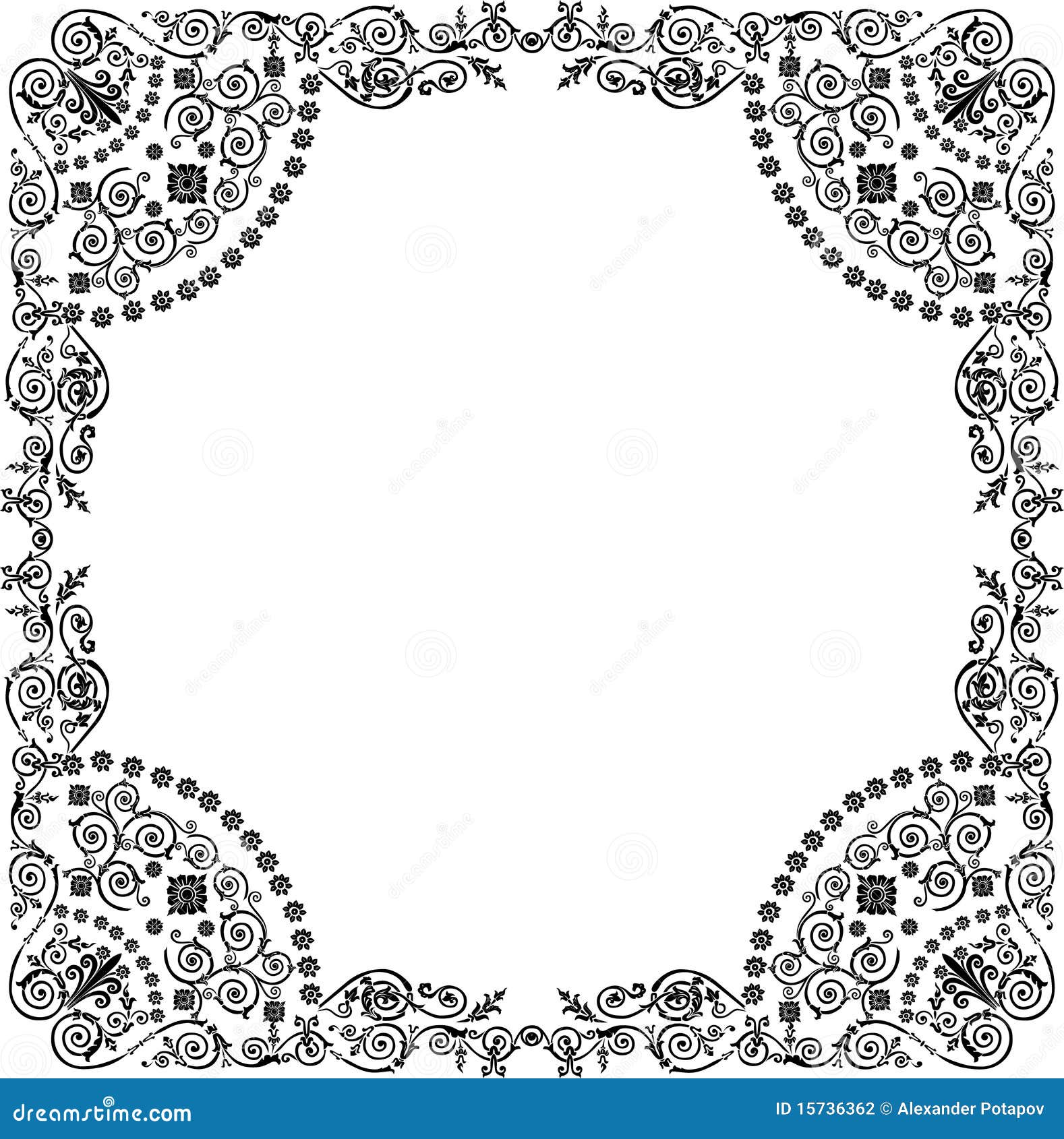Design with Black Curled Frame Stock Vector - Illustration of graphic ...