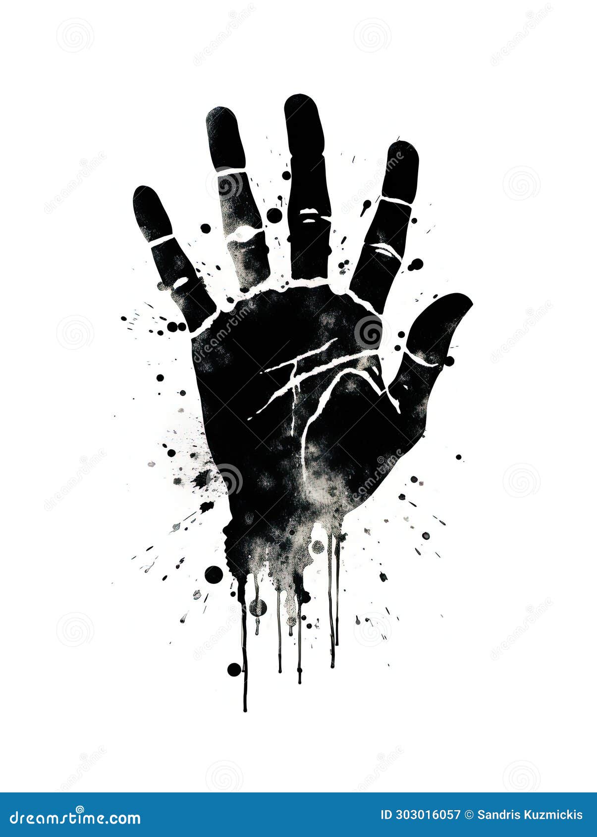 A Design with a Black Hand Print. Generative AI Stock Illustration ...