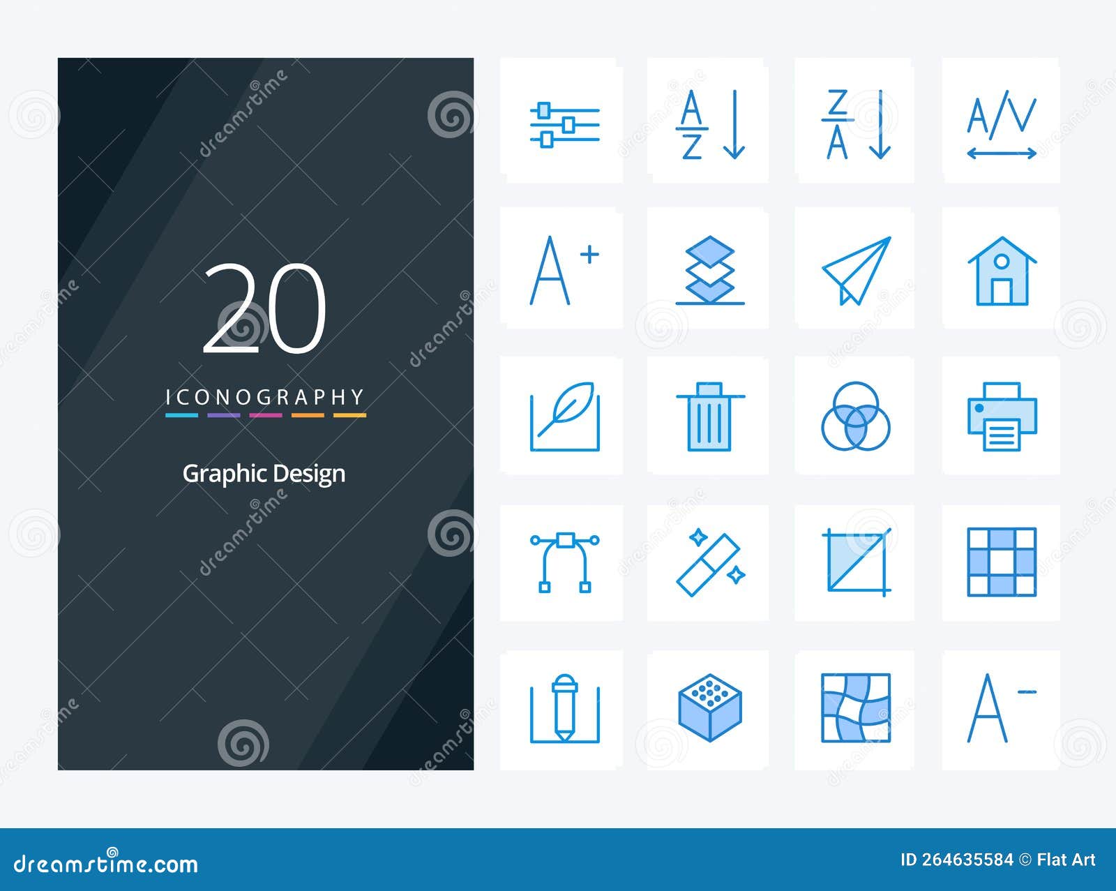 20 Design Blue Color Icon for Presentation Stock Vector - Illustration ...