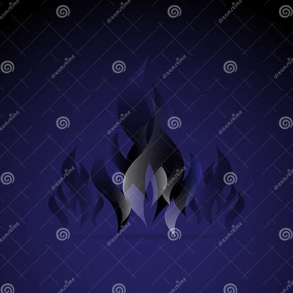Design Blue Fire Flame Element with Smoke Stock Vector - Illustration ...