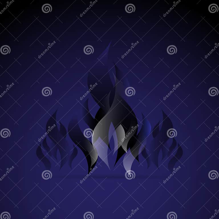 Design Blue Fire Flame Element with Smoke Stock Vector - Illustration ...