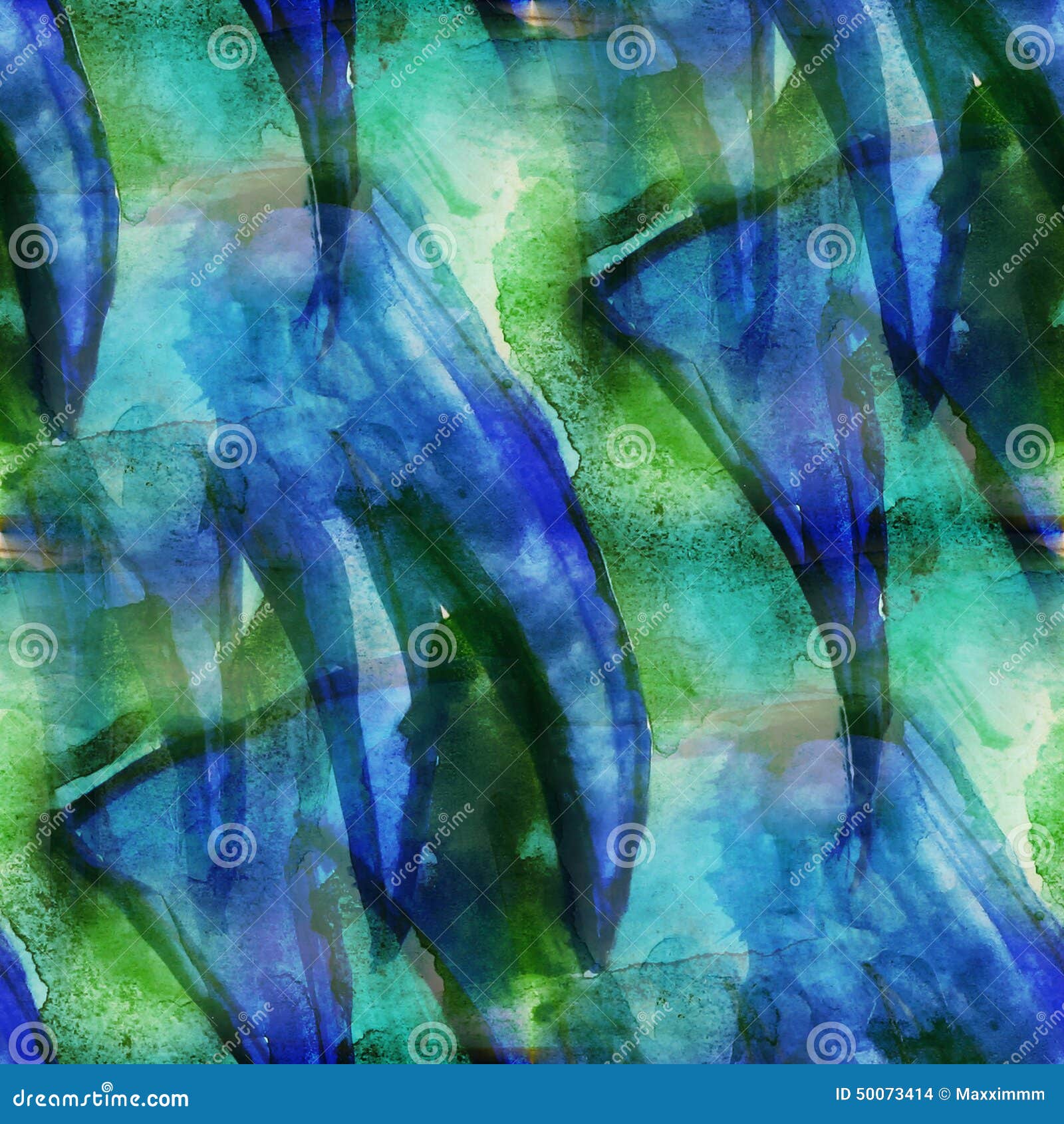 Design Blue, Green Seamless Texture Watercolor Stock Illustration ...