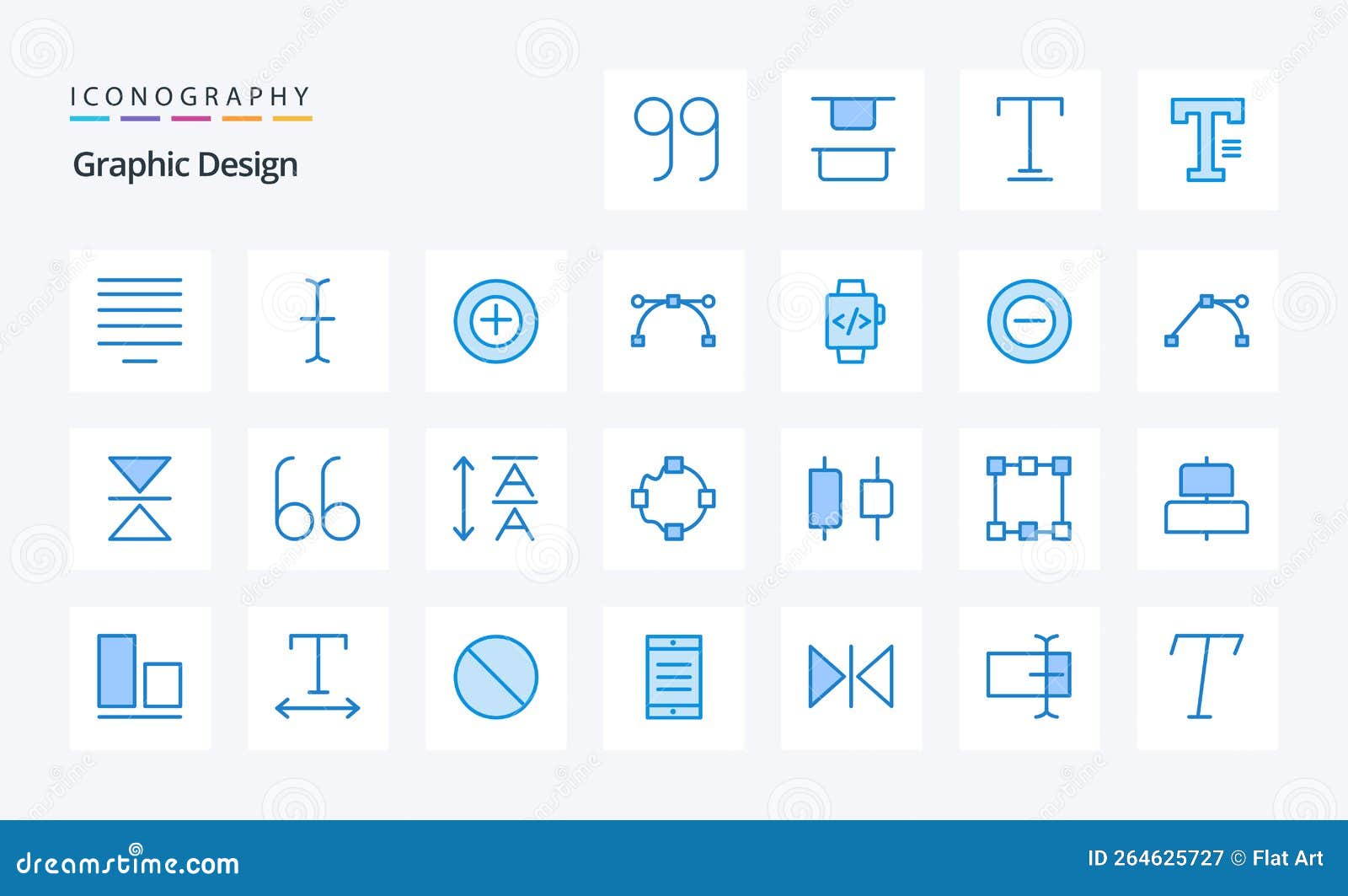 25 Design Blue icon pack stock vector. Illustration of shape - 264625727