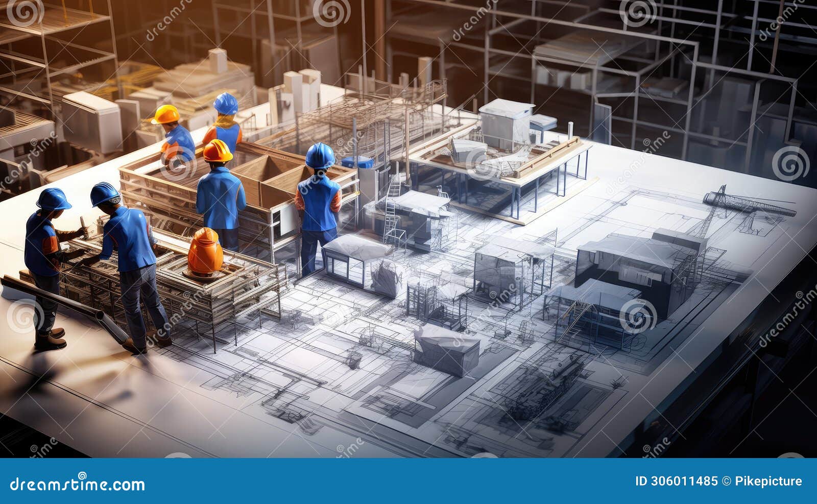 Design Blue Prints Building Stock Illustration - Illustration of ...