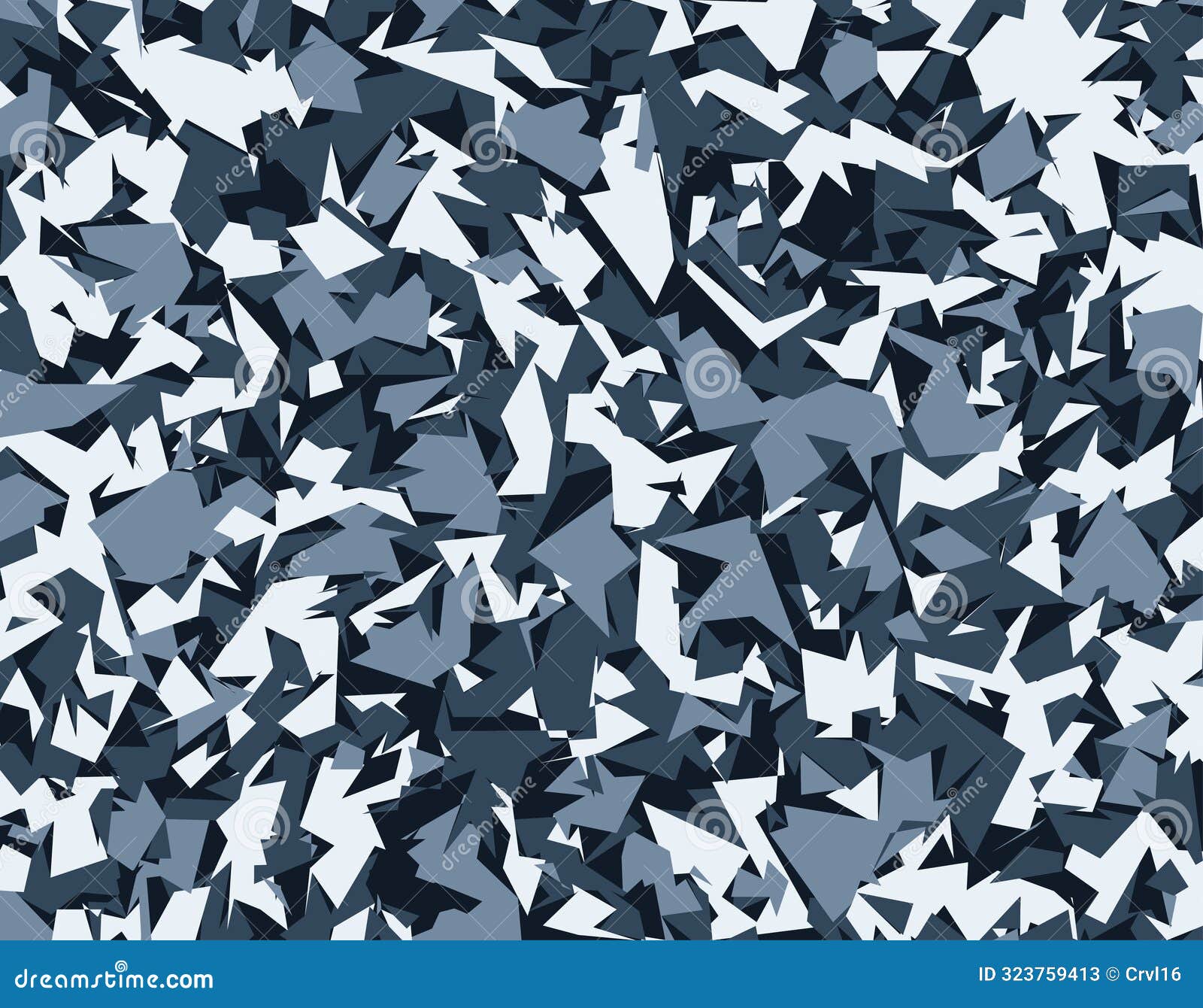 A Design with Blue and White Camouflage Pattern and Many Triangles ...