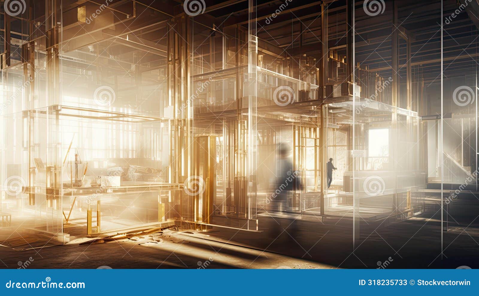 Design Blurred Building Construction Interior Stock Image - Image of ...