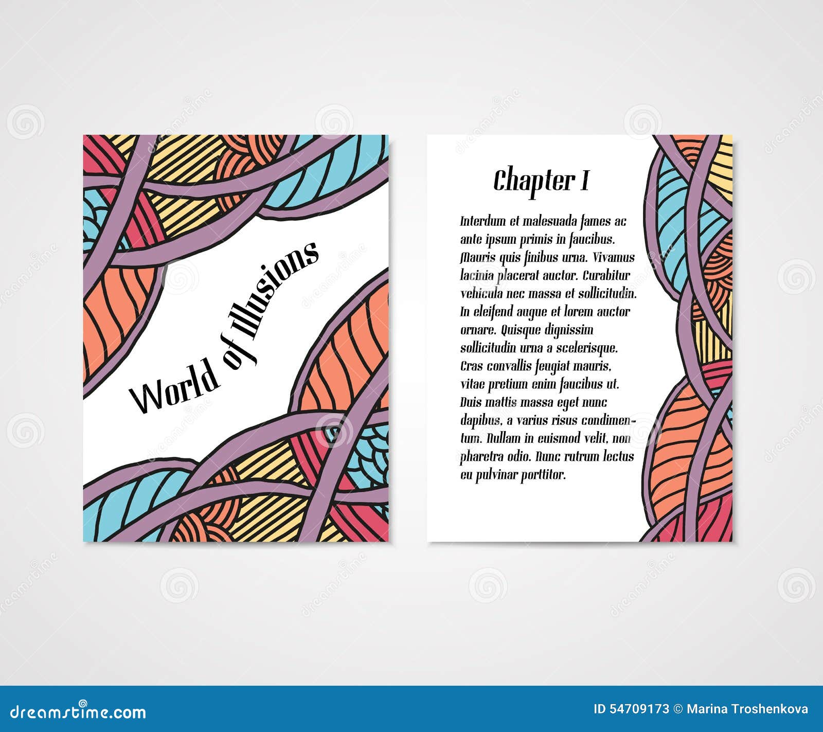 Design of Boock Cover Whit Doodle Abstract Pattern. Stock Vector ...