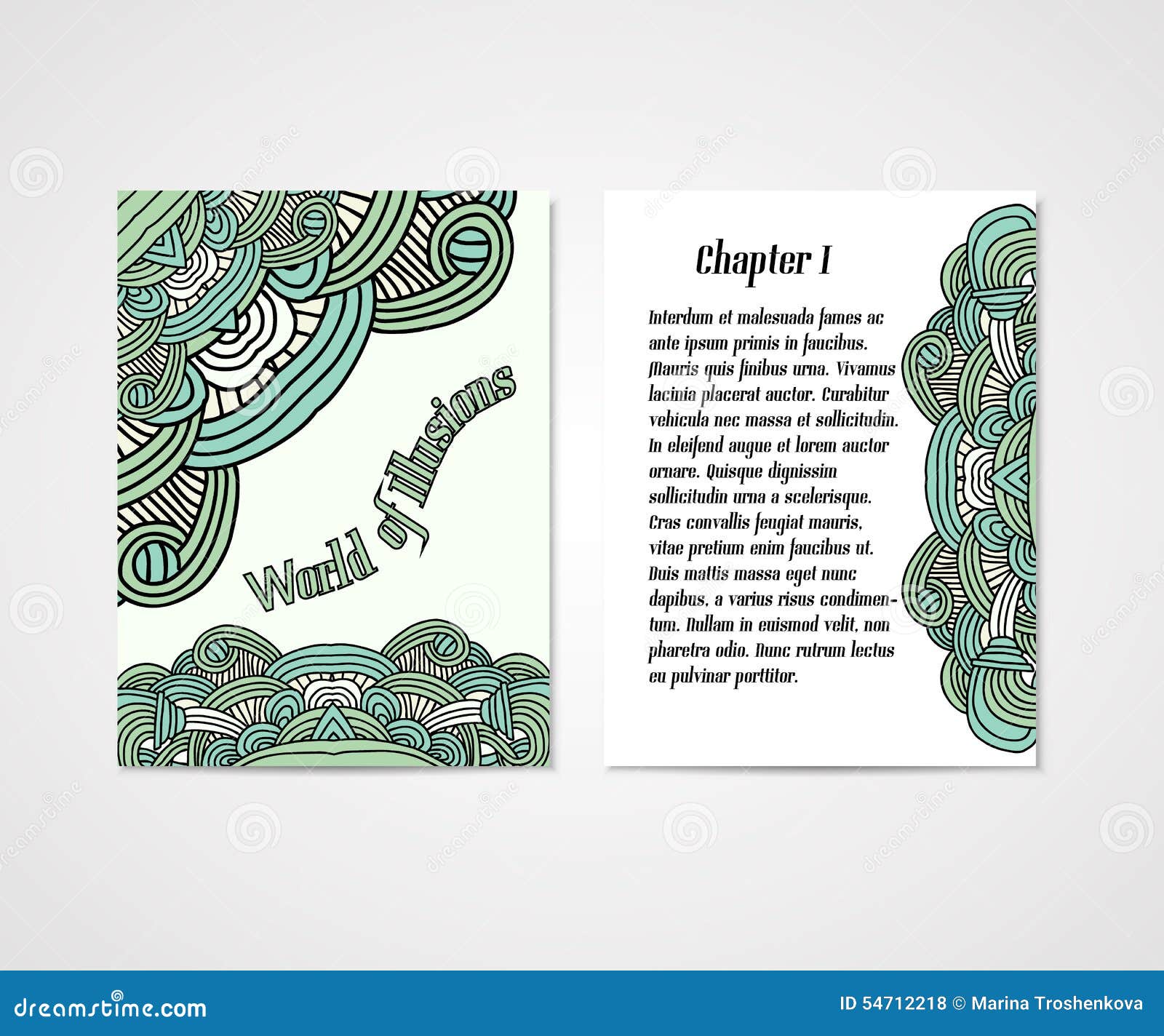 Design of Book Cover Whit Doodle Abstract Pattern. Stock Vector ...