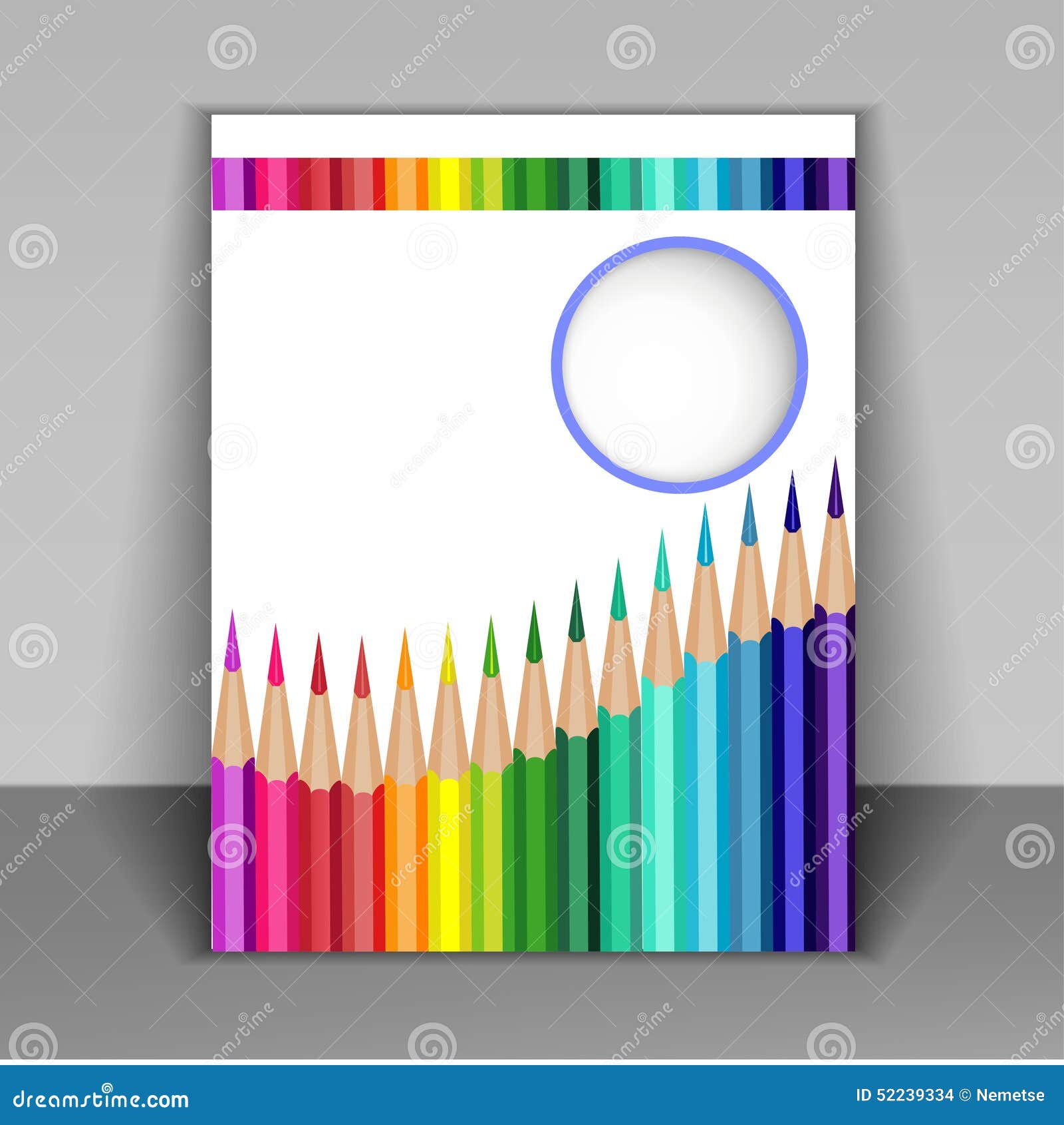 Design Booklet with Colored Pencils Stock Vector - Illustration of mail ...
