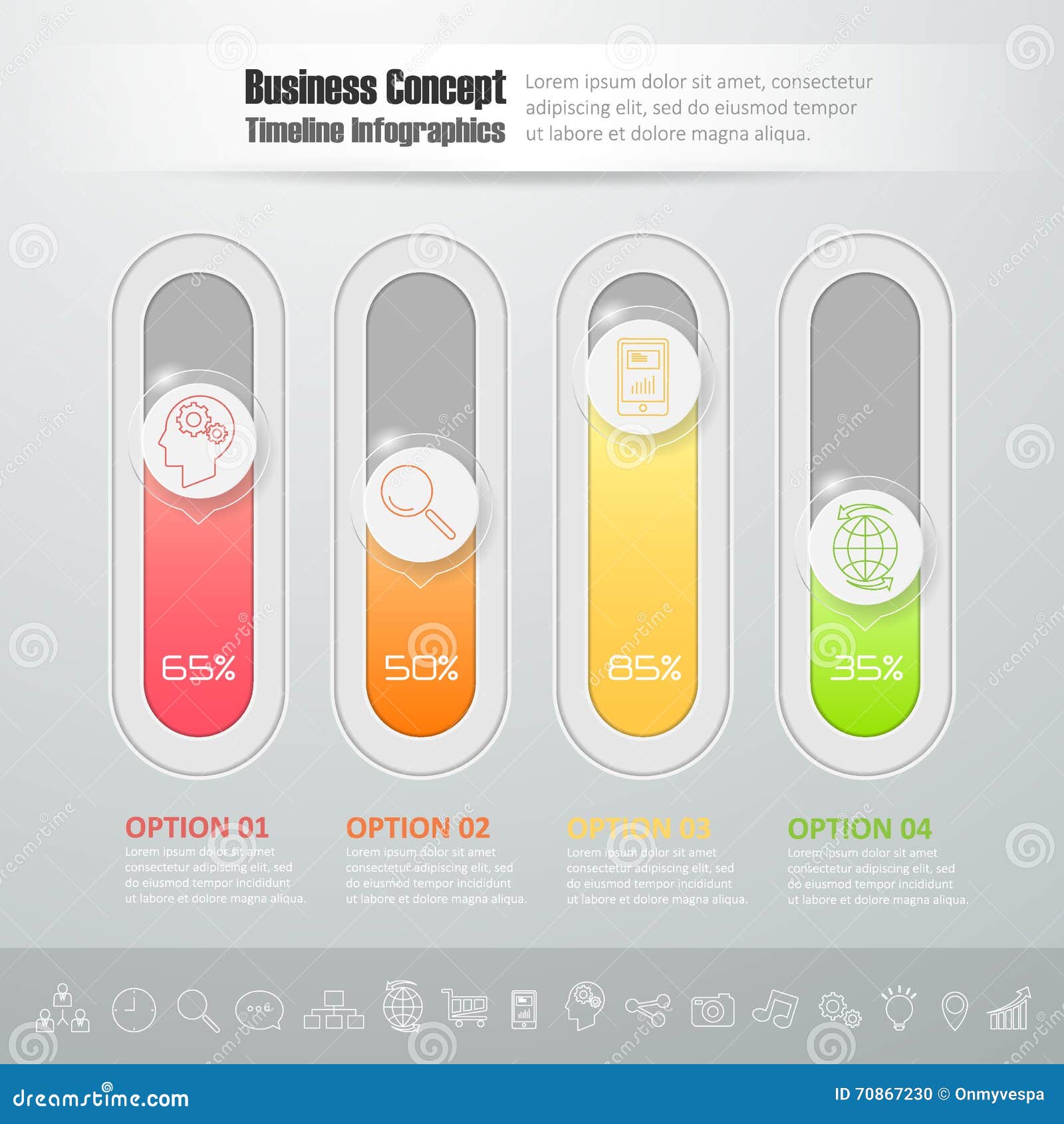Design Botton Slide, Modern Infographic Template. Stock Illustration ...