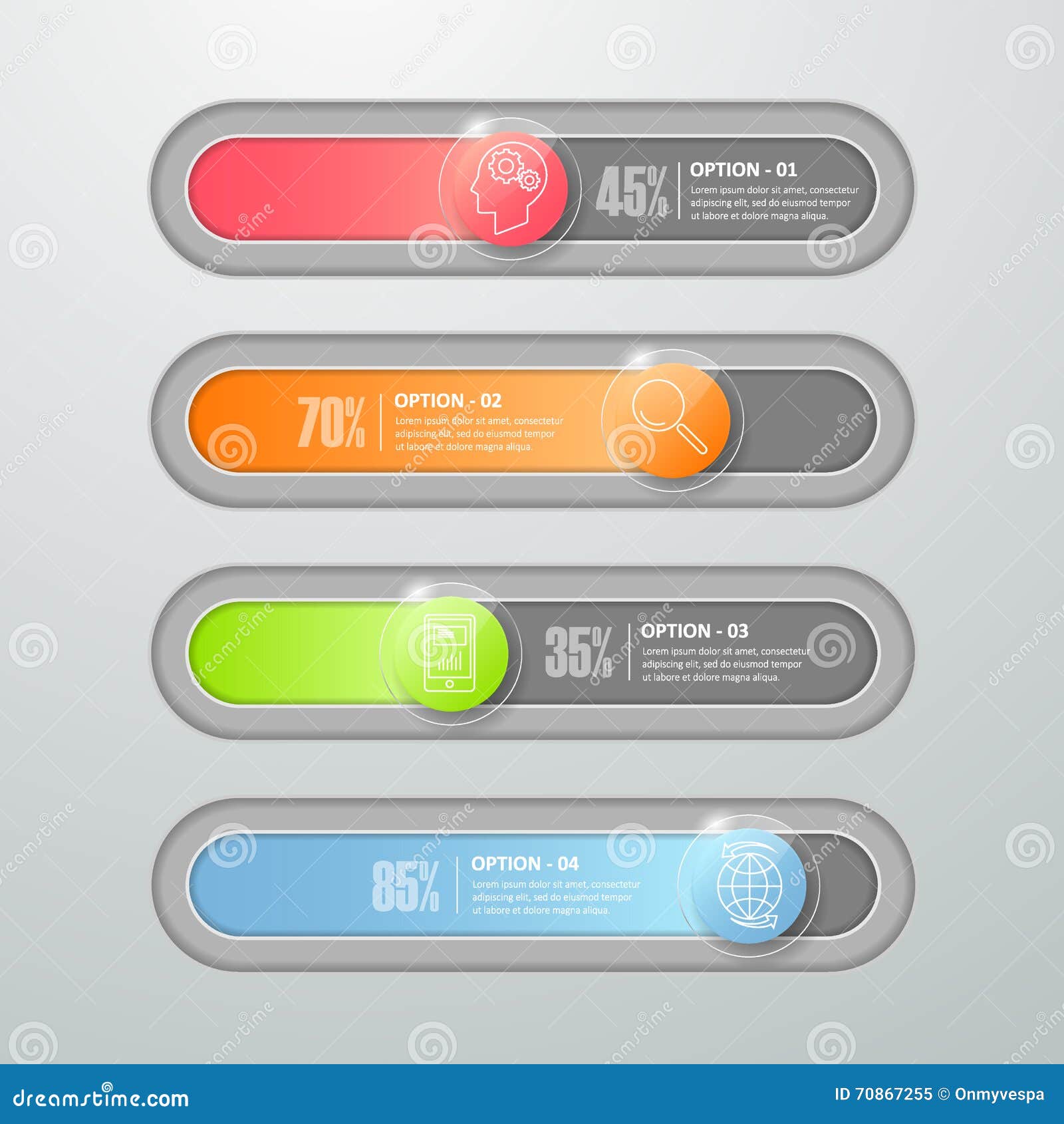 Design Botton Slide, Modern Infographic Template. Stock Illustration ...