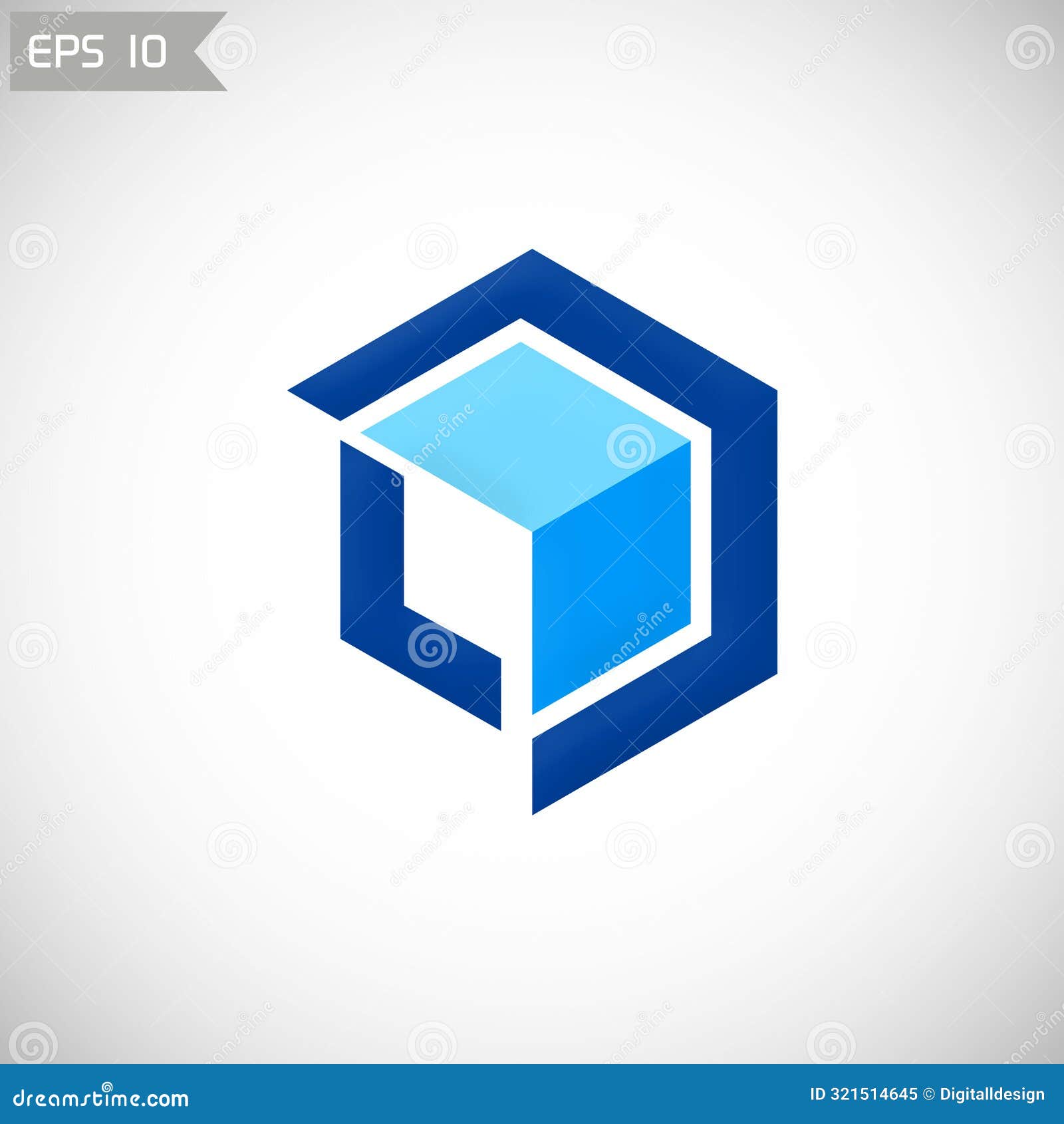Box Cube Geometry Construction Vector Logo Stock Illustration ...