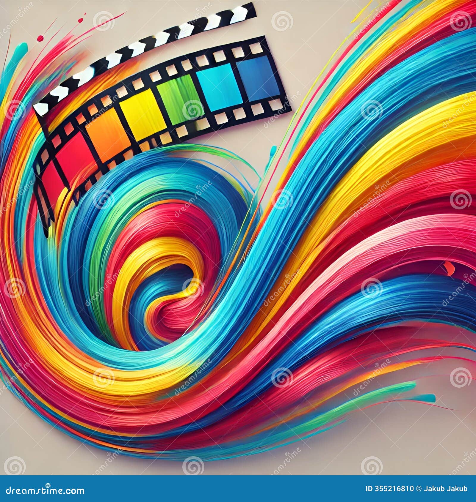 Design with a Bright and Colorful Film Strip Stock Illustration ...