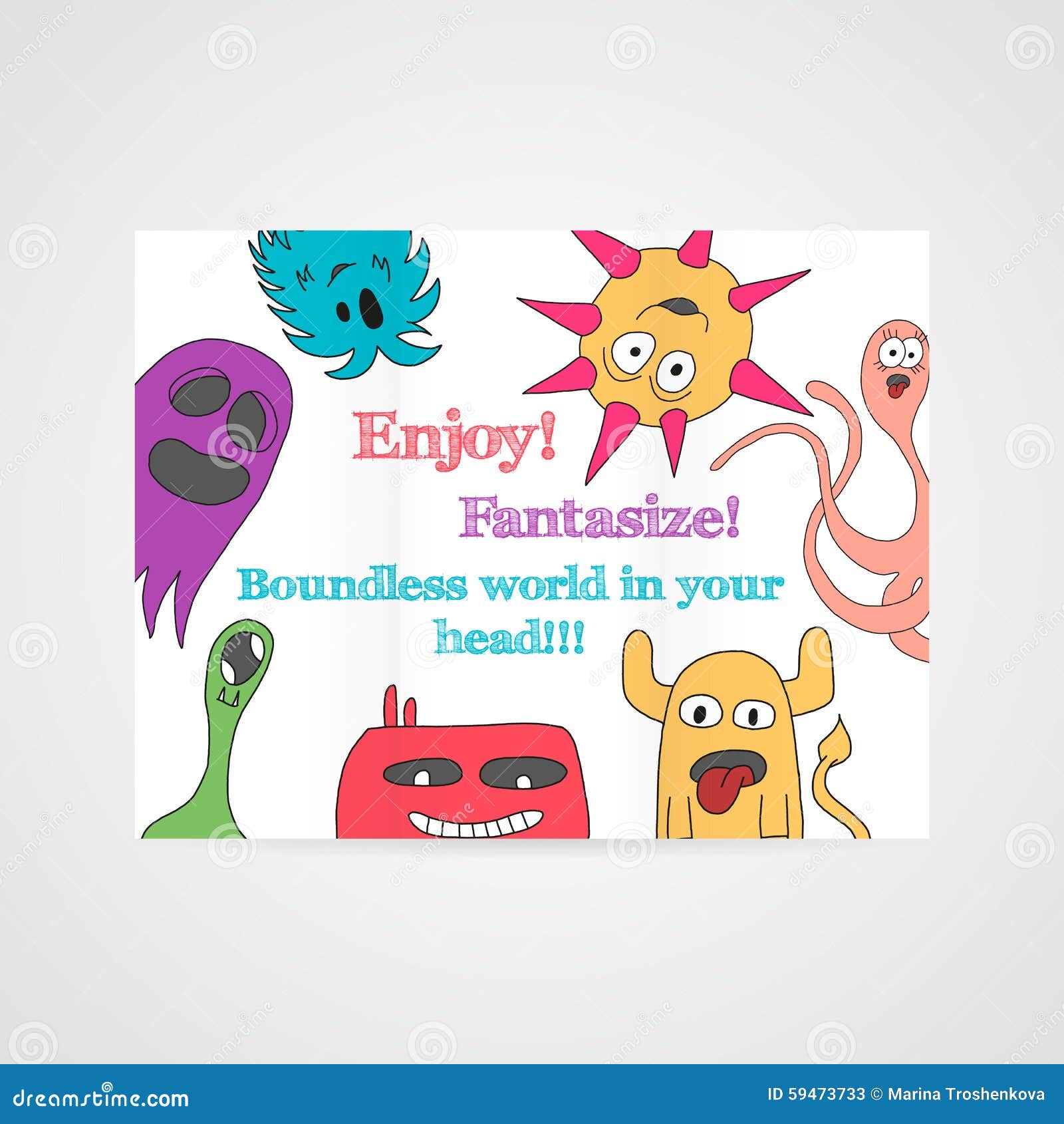 Design of Brochure with Abstract Monsters Pattern. Stock Vector ...