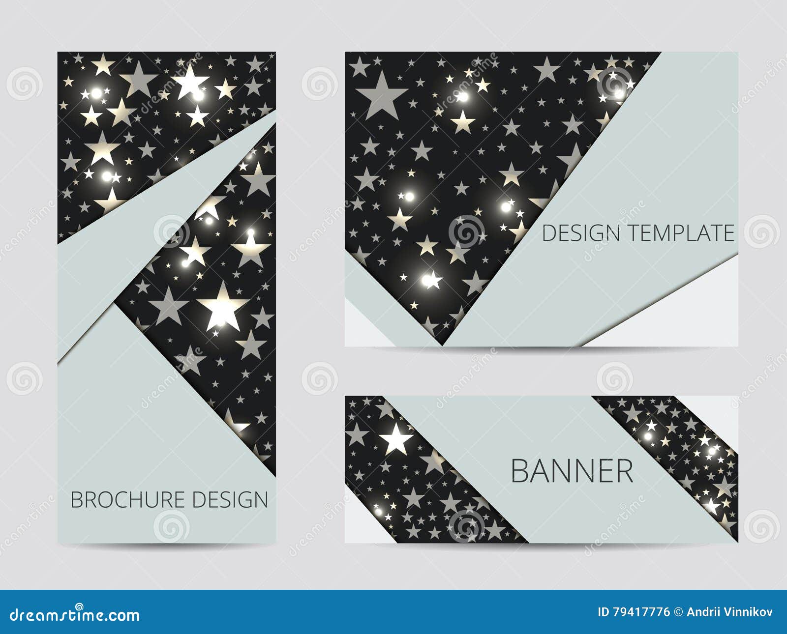 Design Brochure with Stars. Pattern Banner and Flyer with Stars Stock ...