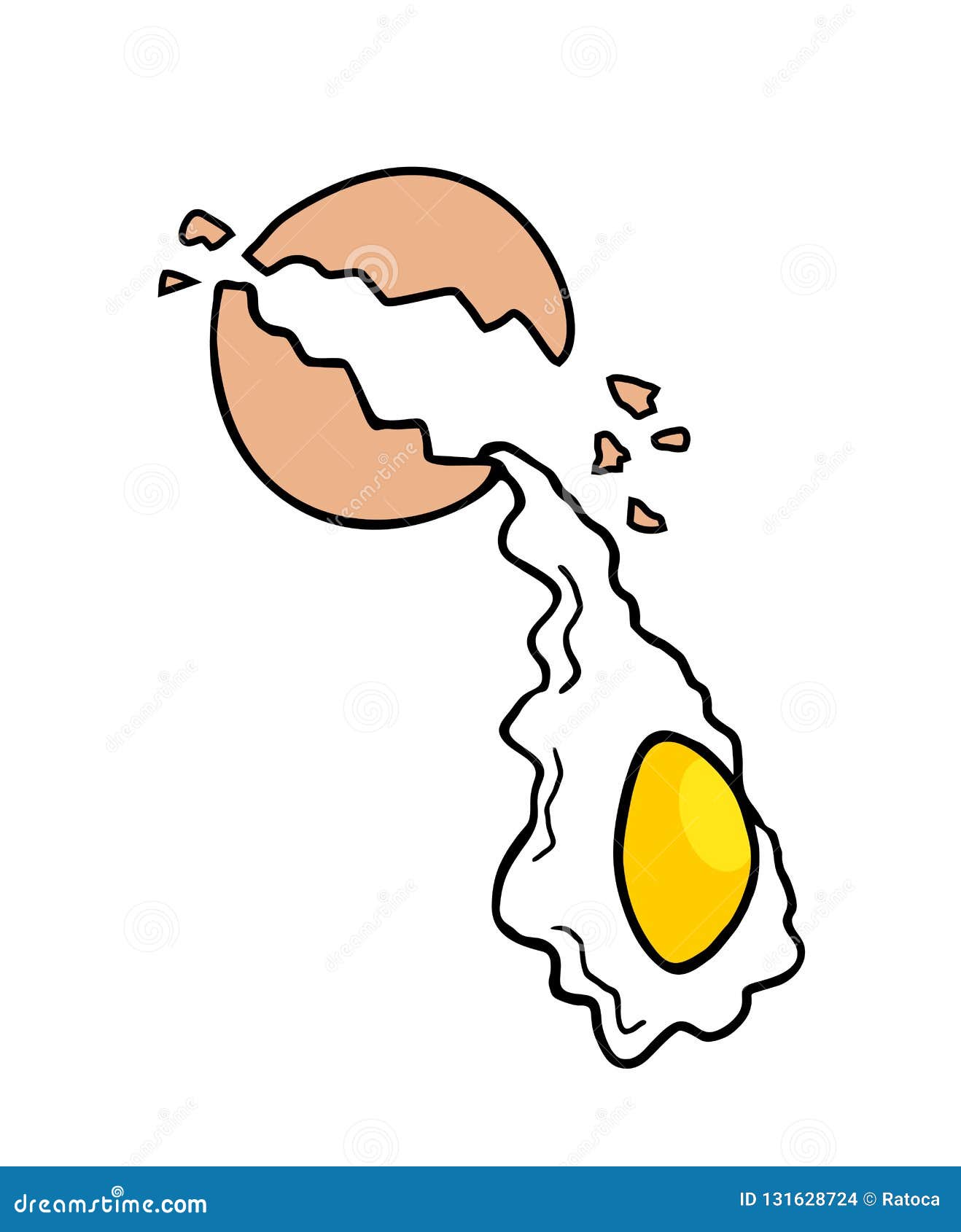 Broken egg illustration stock vector. Illustration of design - 131628724