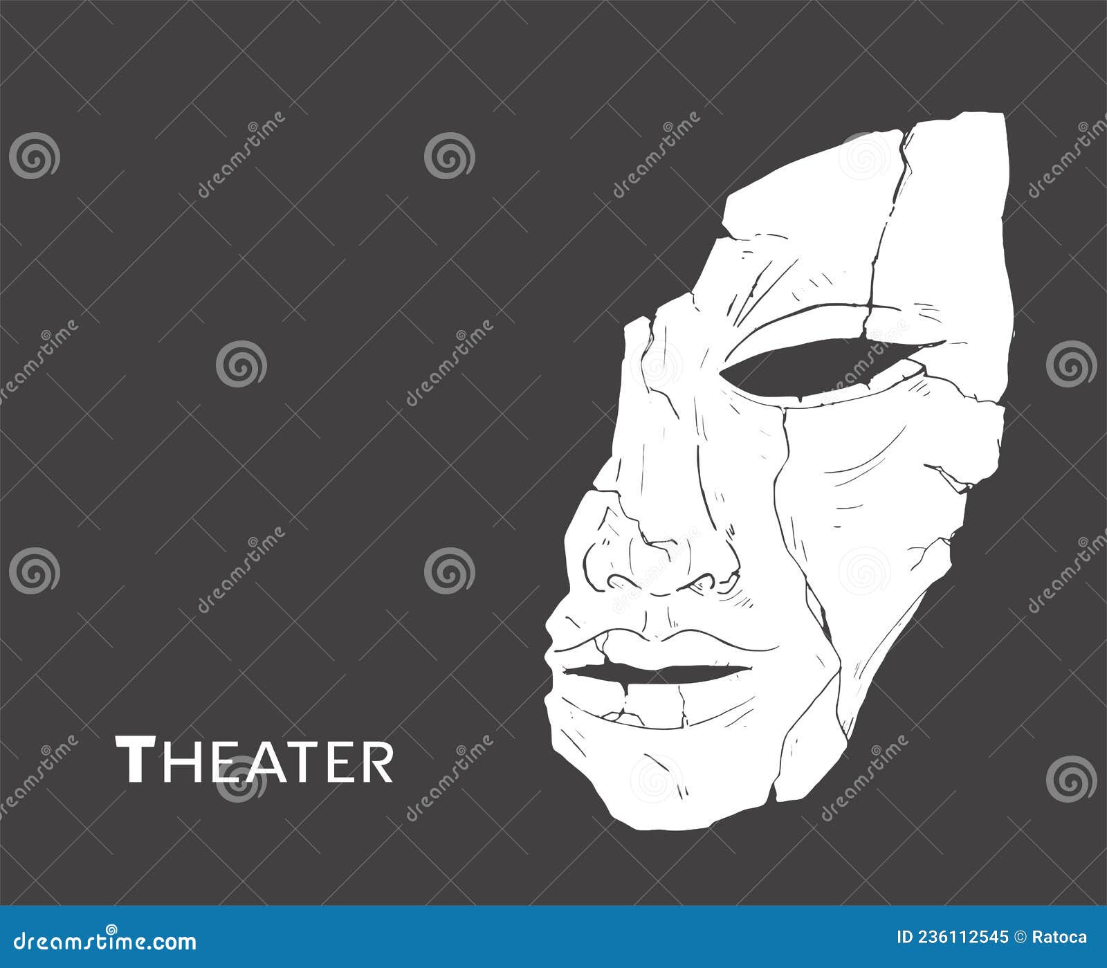 Broken Gas Mask Of USSR Period With Skull From One Side, In Center Of ...