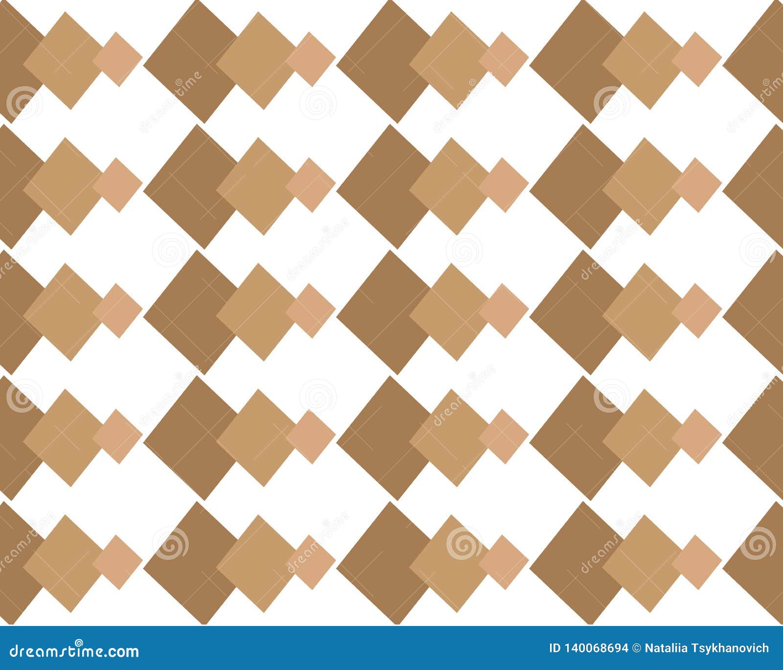 The Design of Brown Diamonds on a White Background Stock Illustration ...