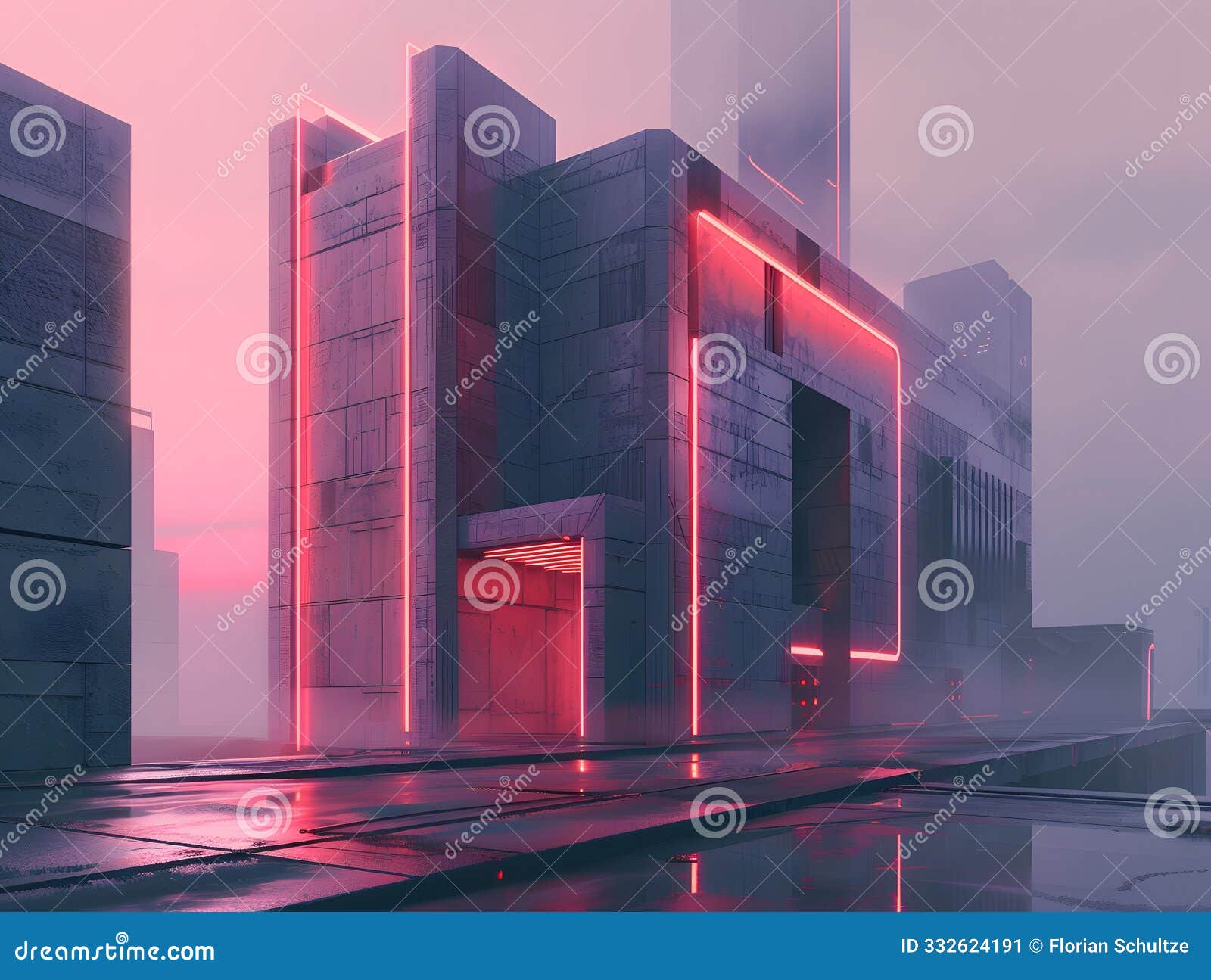 Design a Brutalist Inspired Building with a Calm Background Stock ...