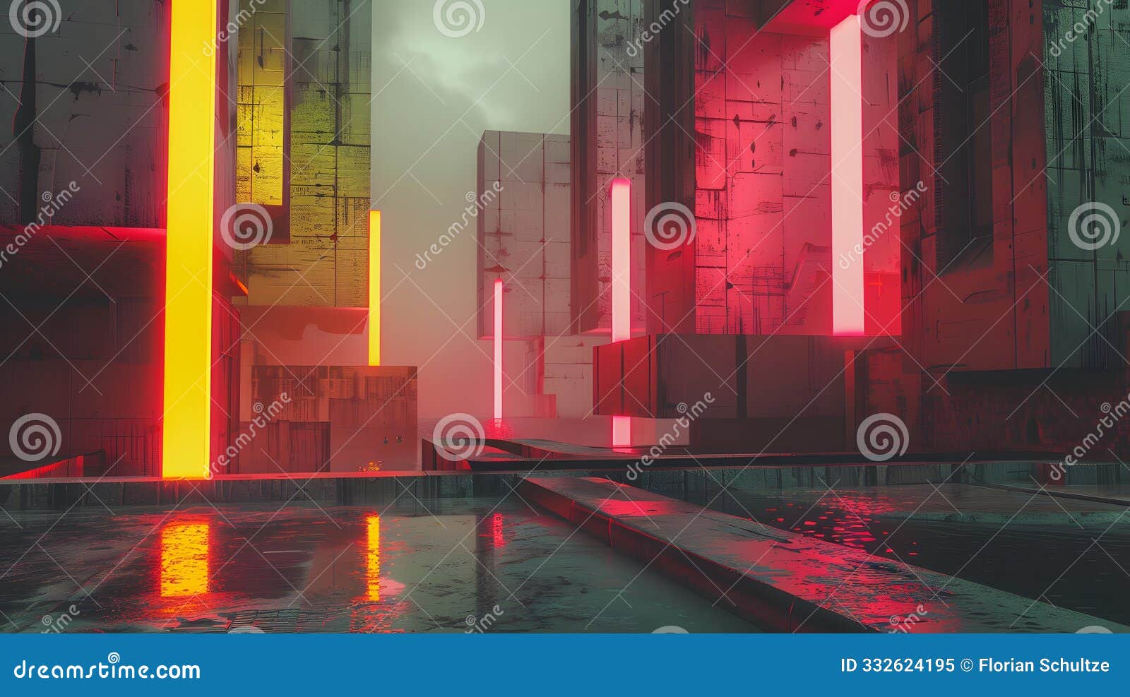 Design a Brutalist Inspired Building with a Calm Background Stock ...