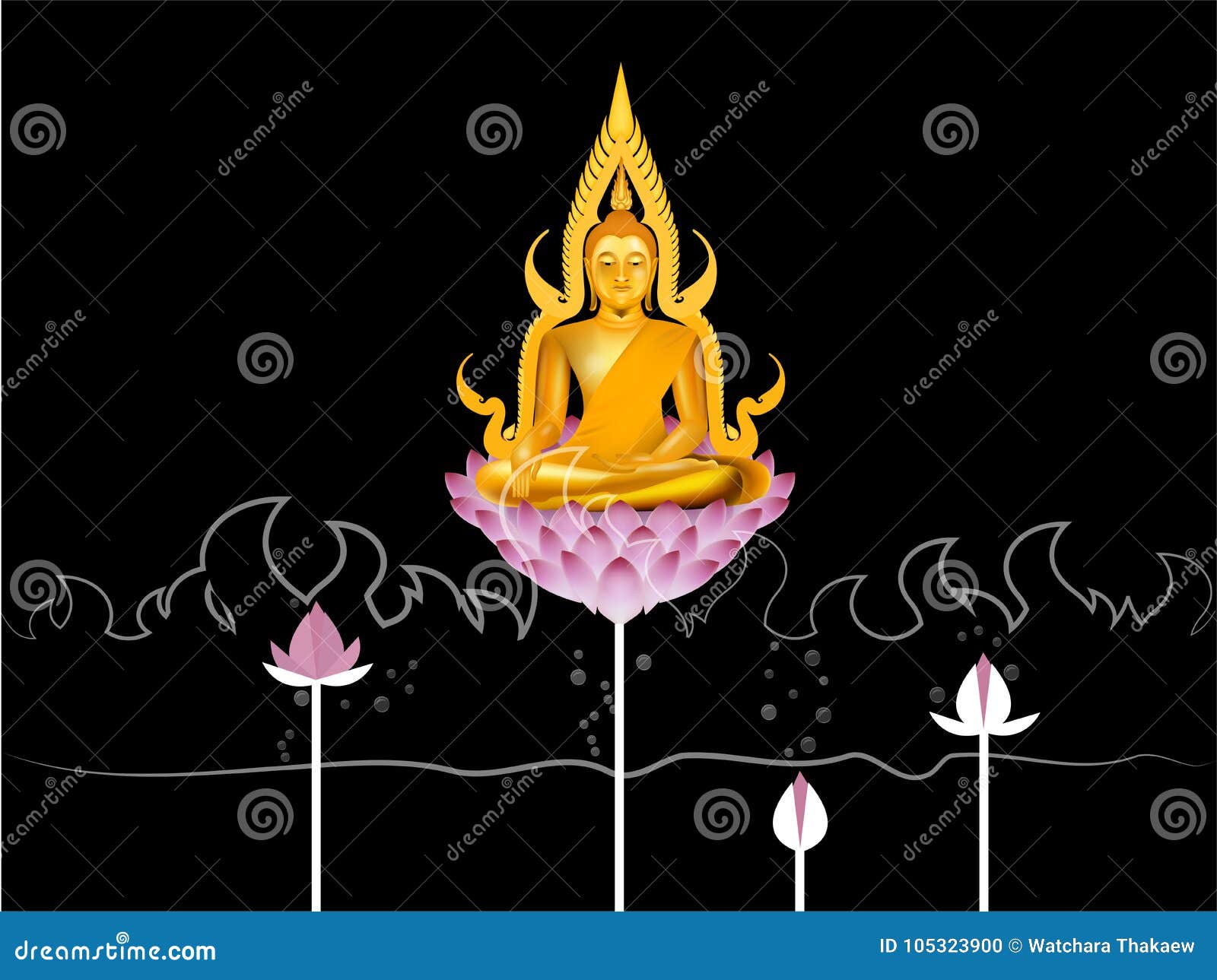 Design of Buddha,nirvana Concept Design in Buddhism Stock Vector ...