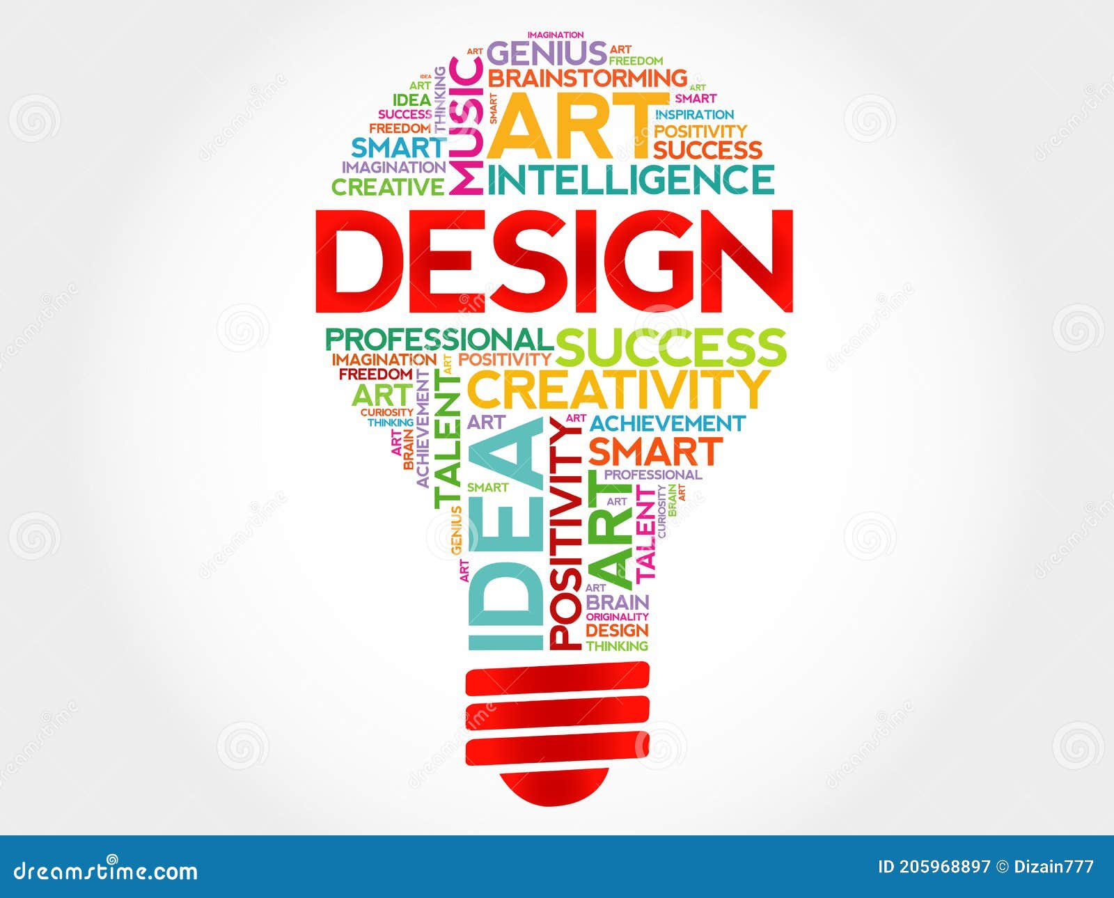 Design bulb word cloud stock illustration. Illustration of concept ...