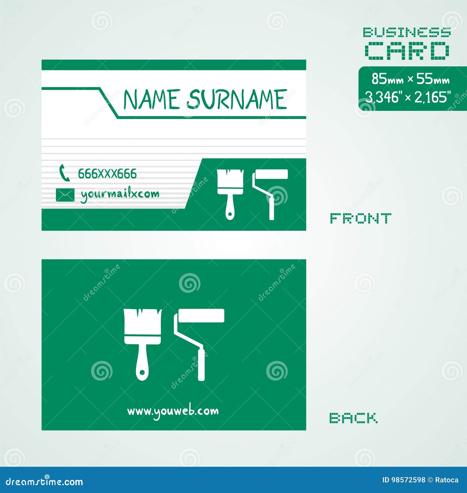 Business Card for Painter Worker Stock Vector - Illustration of wall ...