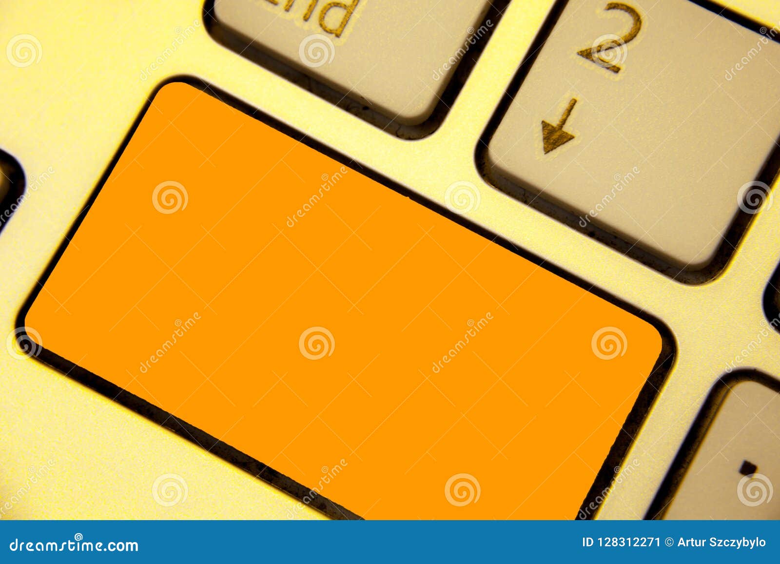 Keyboard With Orange Key Enter And Word You`re Impression Button Pc ...